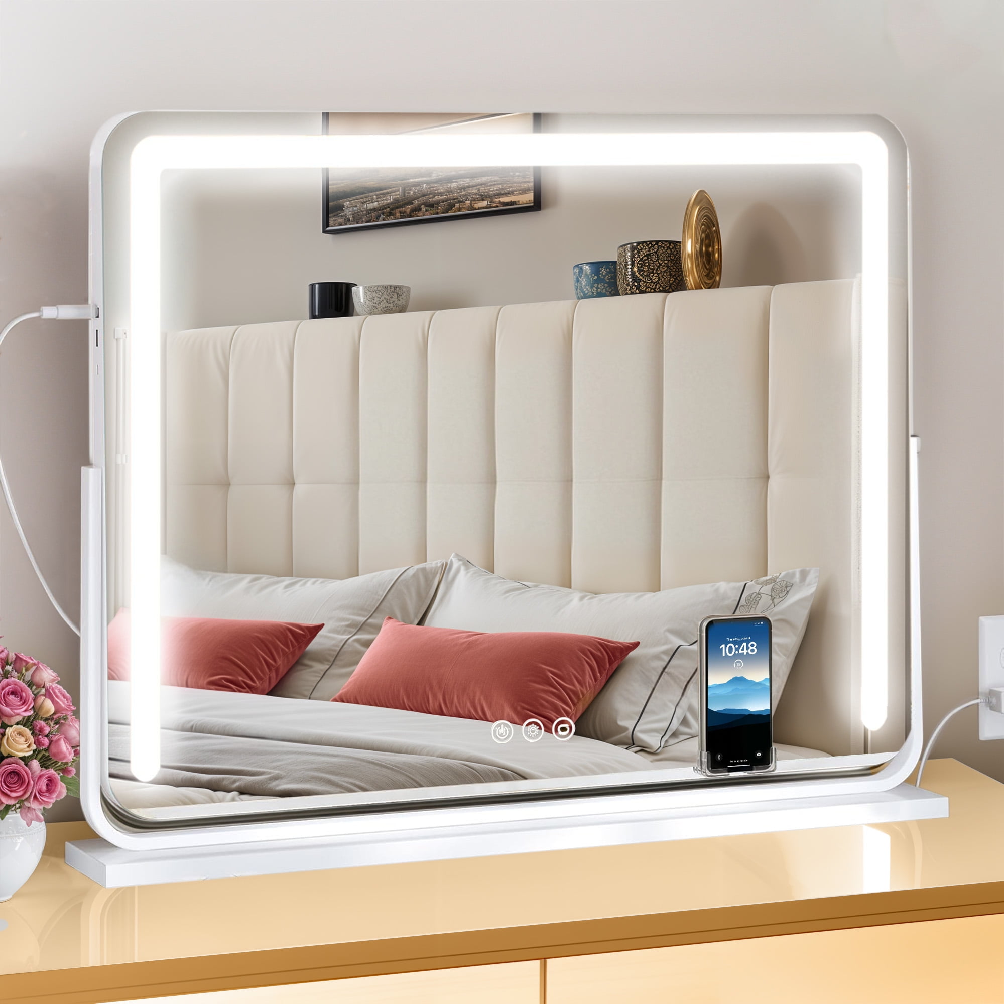 ModFusion 28" x 23" Bathroom Mirror with Seamless LED Lights ...