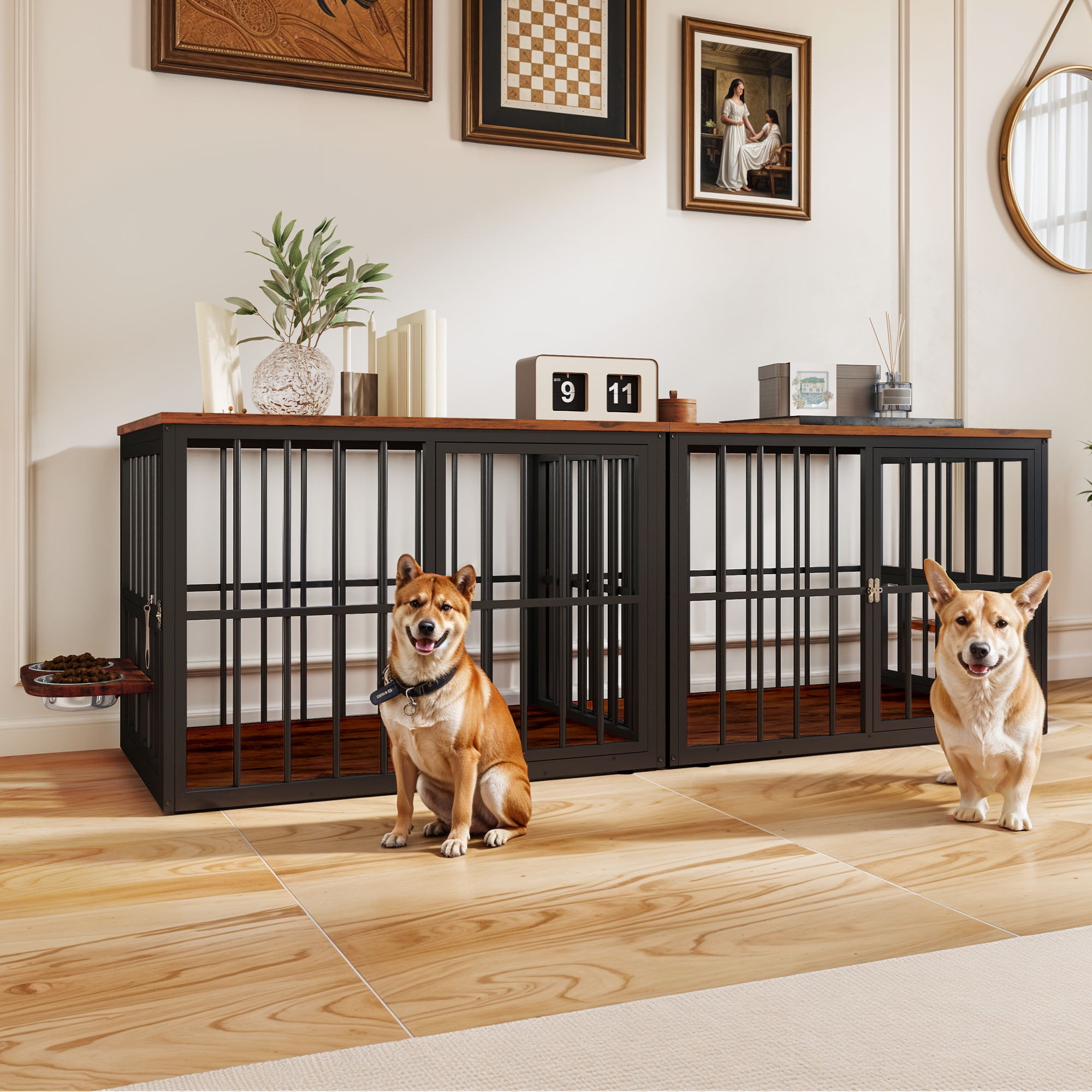 ModFusion 3-Door Stackable Metal Dog Cage - Versatile Flexible Shape ...