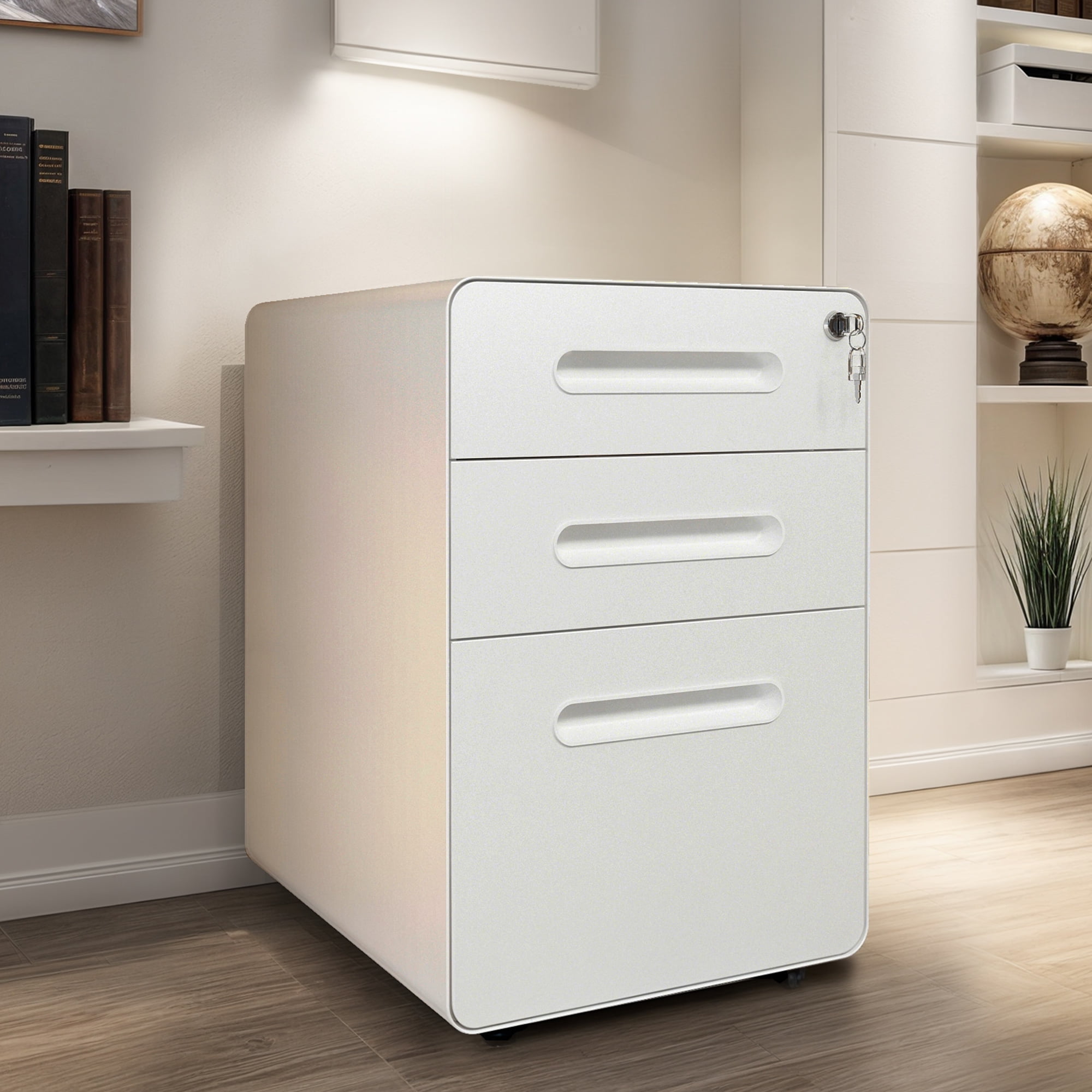ModFusion 3-Drawer Filing Cabinet, Secure Metal Storage, Locking System ...
