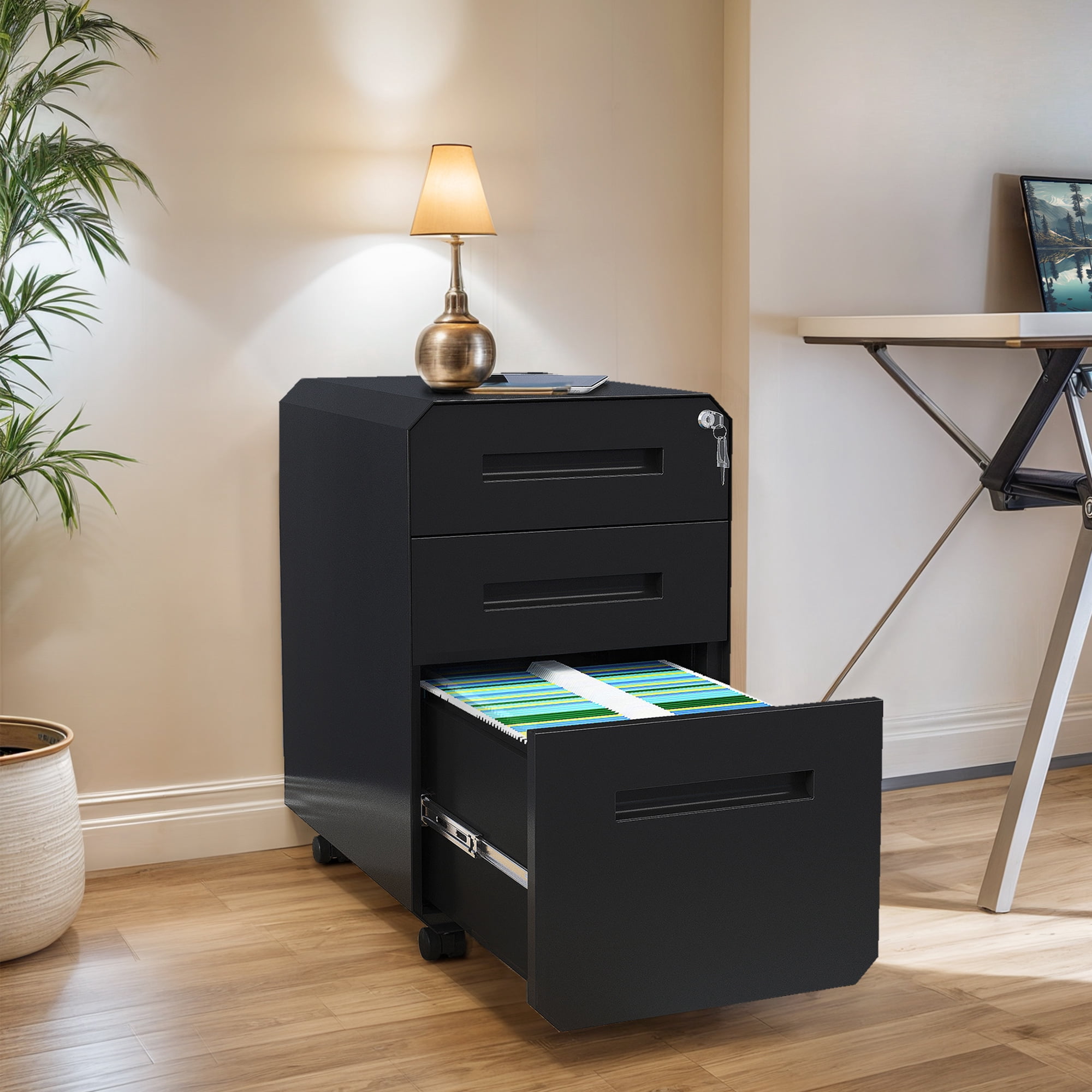 ModFusion 3-Drawer Filing Cabinet, Wheeled, Floor Mount, Home Office ...
