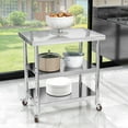 ModFusion 3-Tier Stainless Steel Work Table 36"x24" with Wheels, Hooks ...