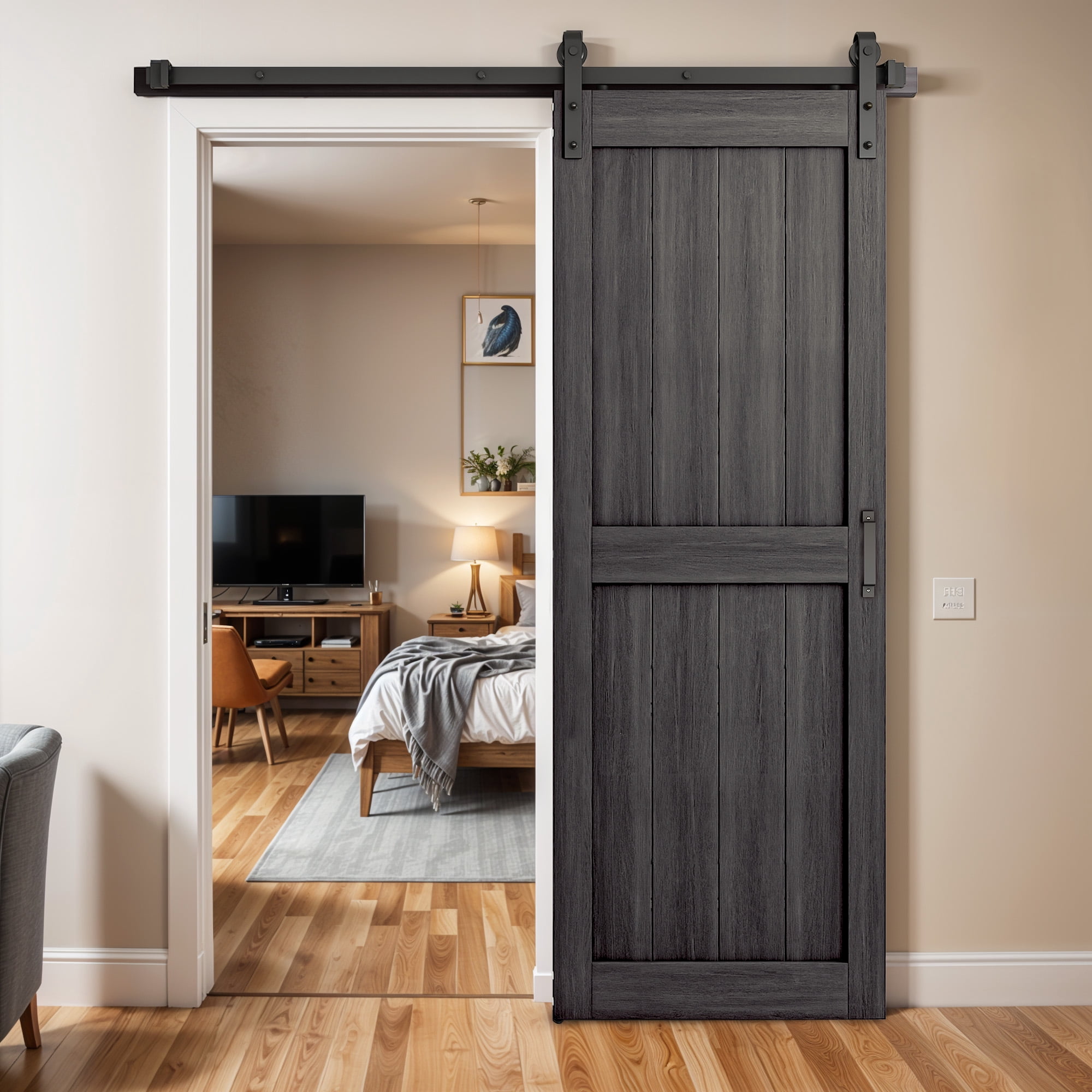 ModFusion 30" x 84" Barn Door with Rail, Pulleys & Hardware Kit ...