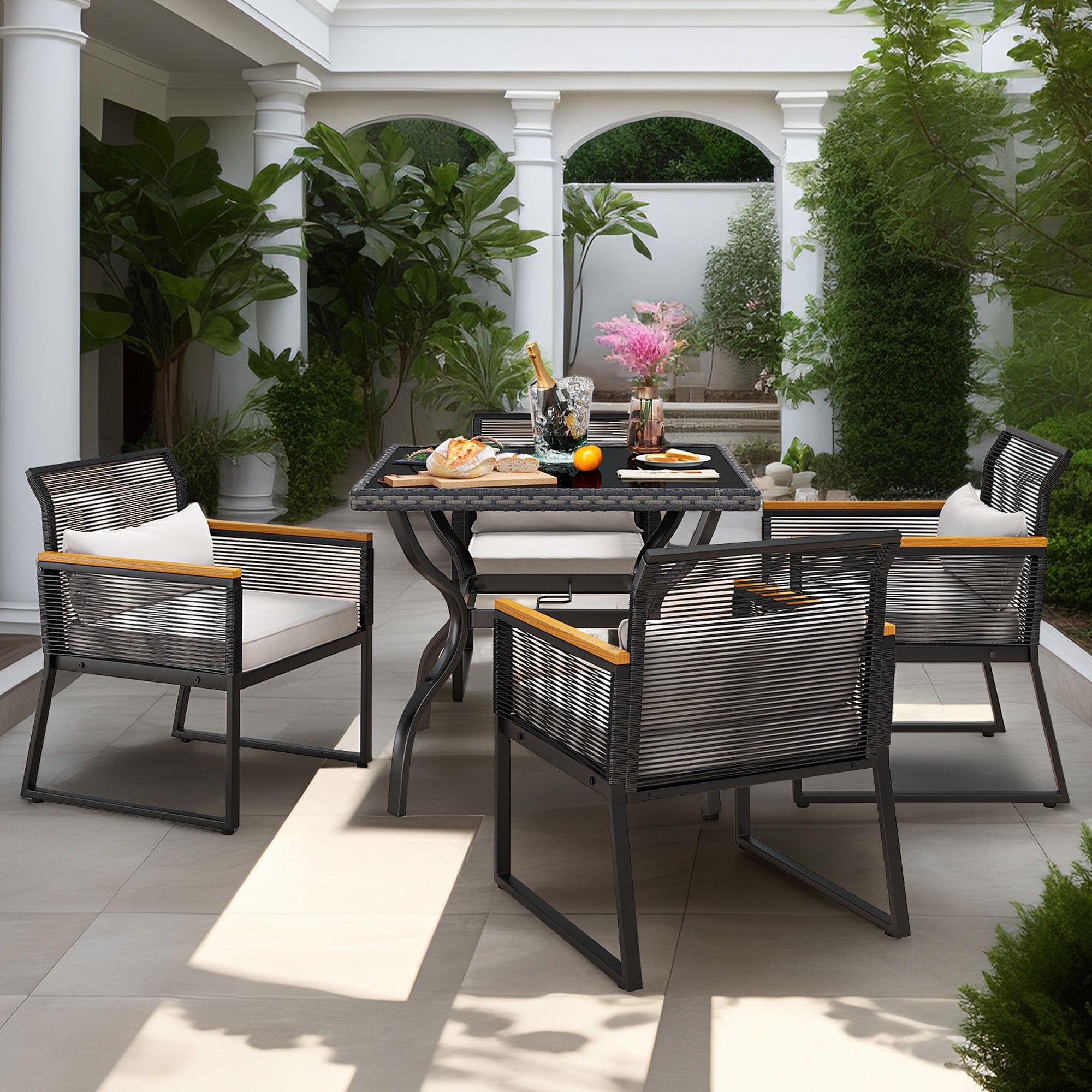 ModFusion 35.2" Outdoor Patio Dining Table 4 People Capacity with 2.56 ...