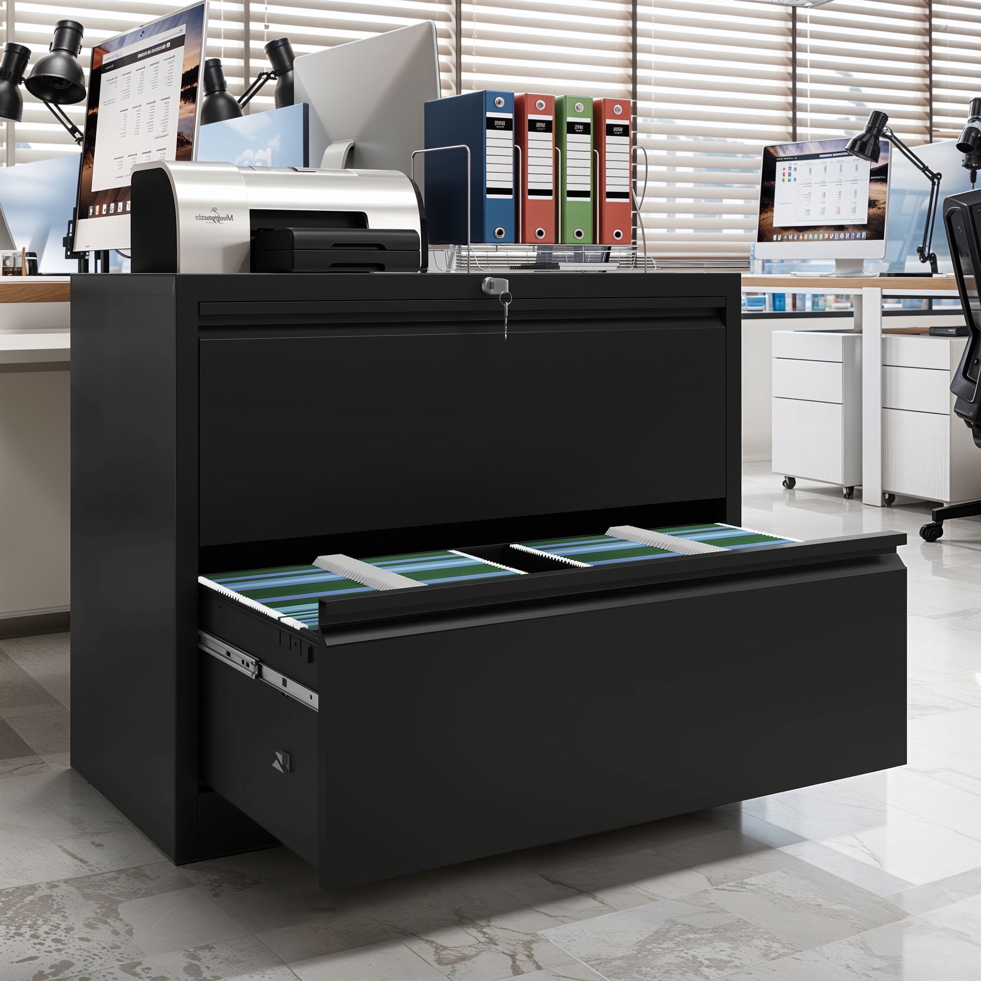 ModFusion 35" Lateral Filing Cabinet, 2 Lockable Drawers, Waterproof ...