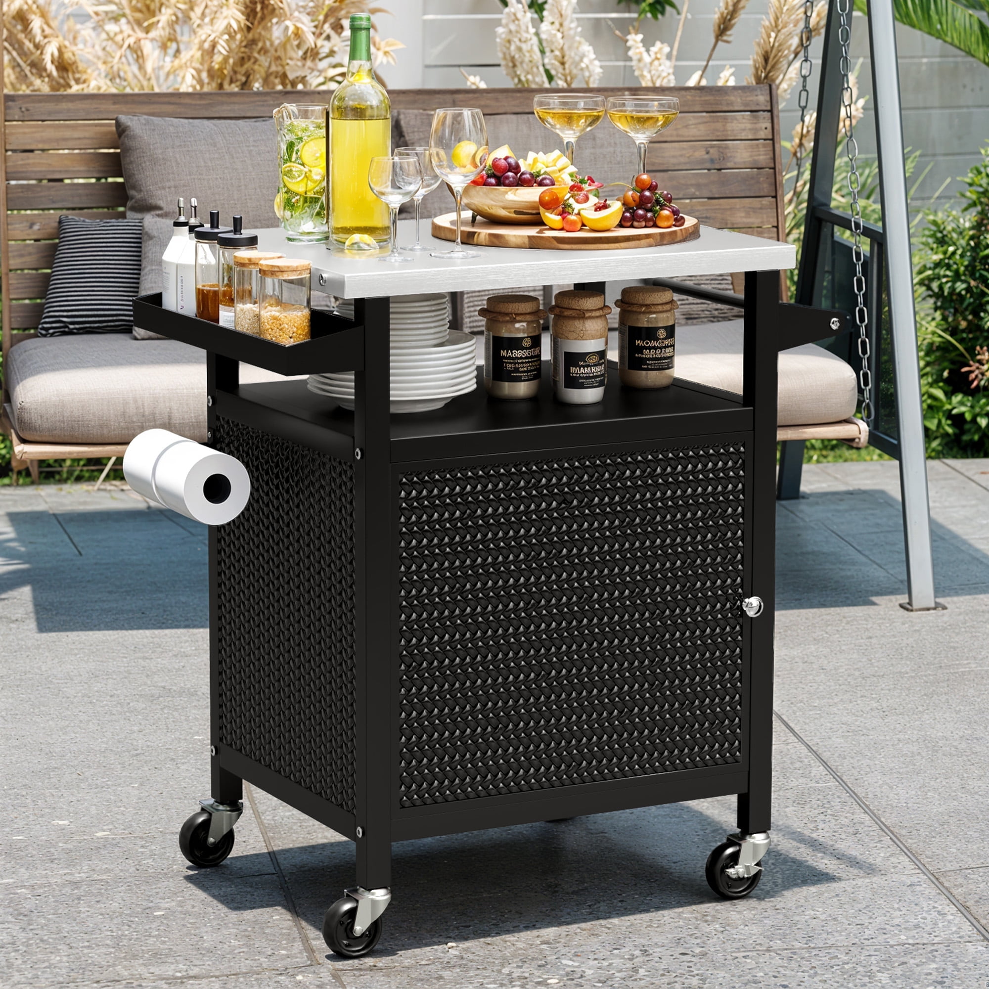 ModFusion 36" Portable Outdoor Kitchen Cart with Stainless Steel Top ...