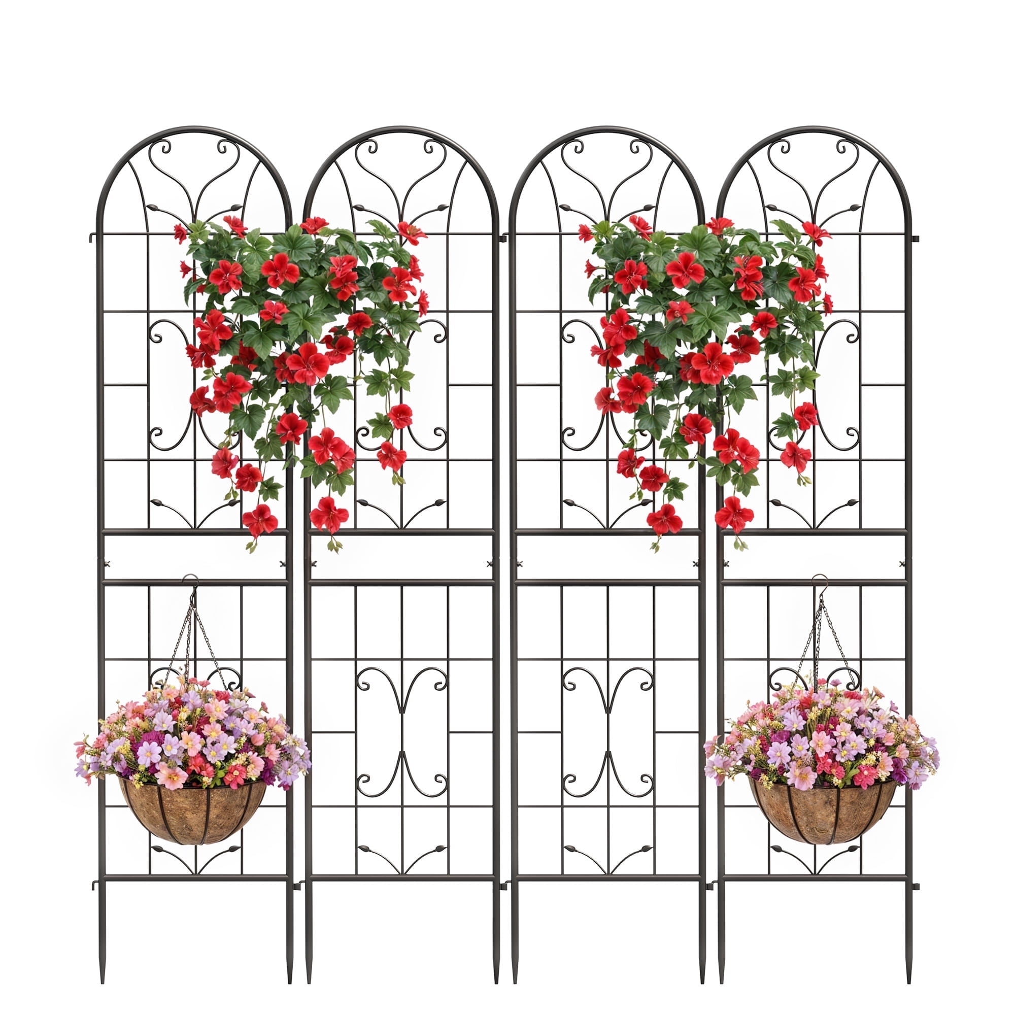 ModFusion 4-Pack Trellises with Interlocking Panels, Spiked Feet ...
