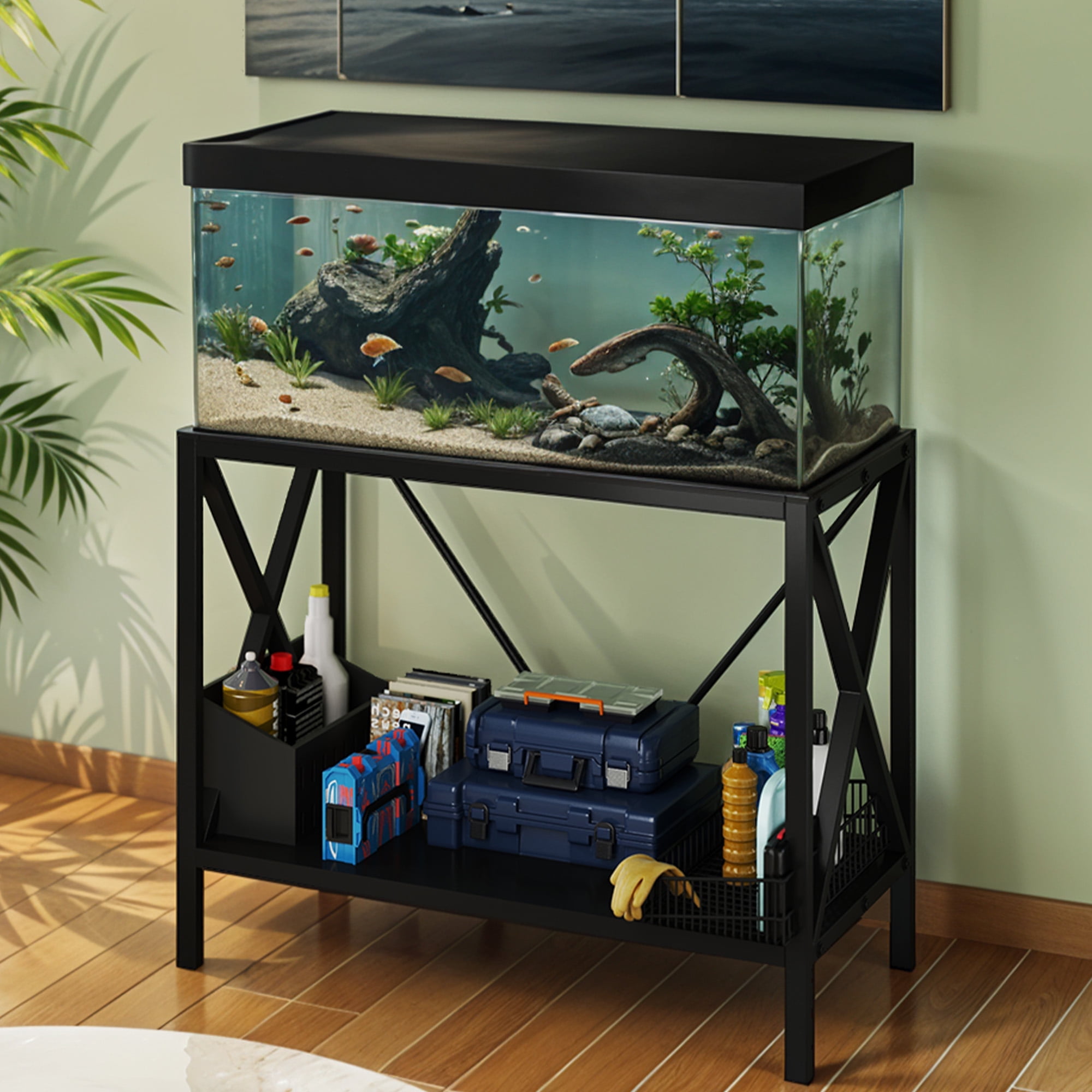 ModFusion 40 Gallon Aquarium Stand with Heavy-Duty Steel Frame, X ...