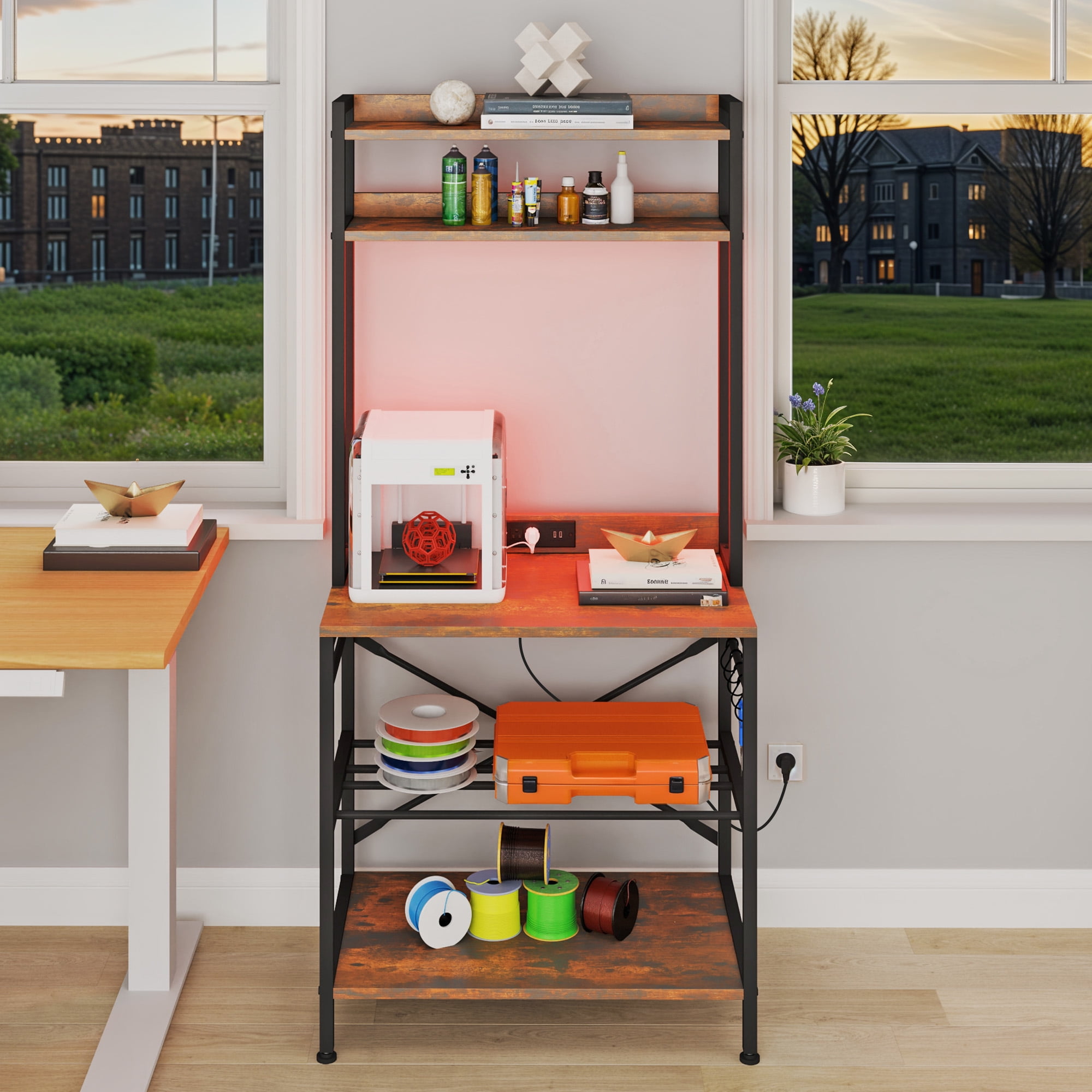 ModFusion 43" Industrial Storage Rack – 3-Tier Open Shelf Workstation ...