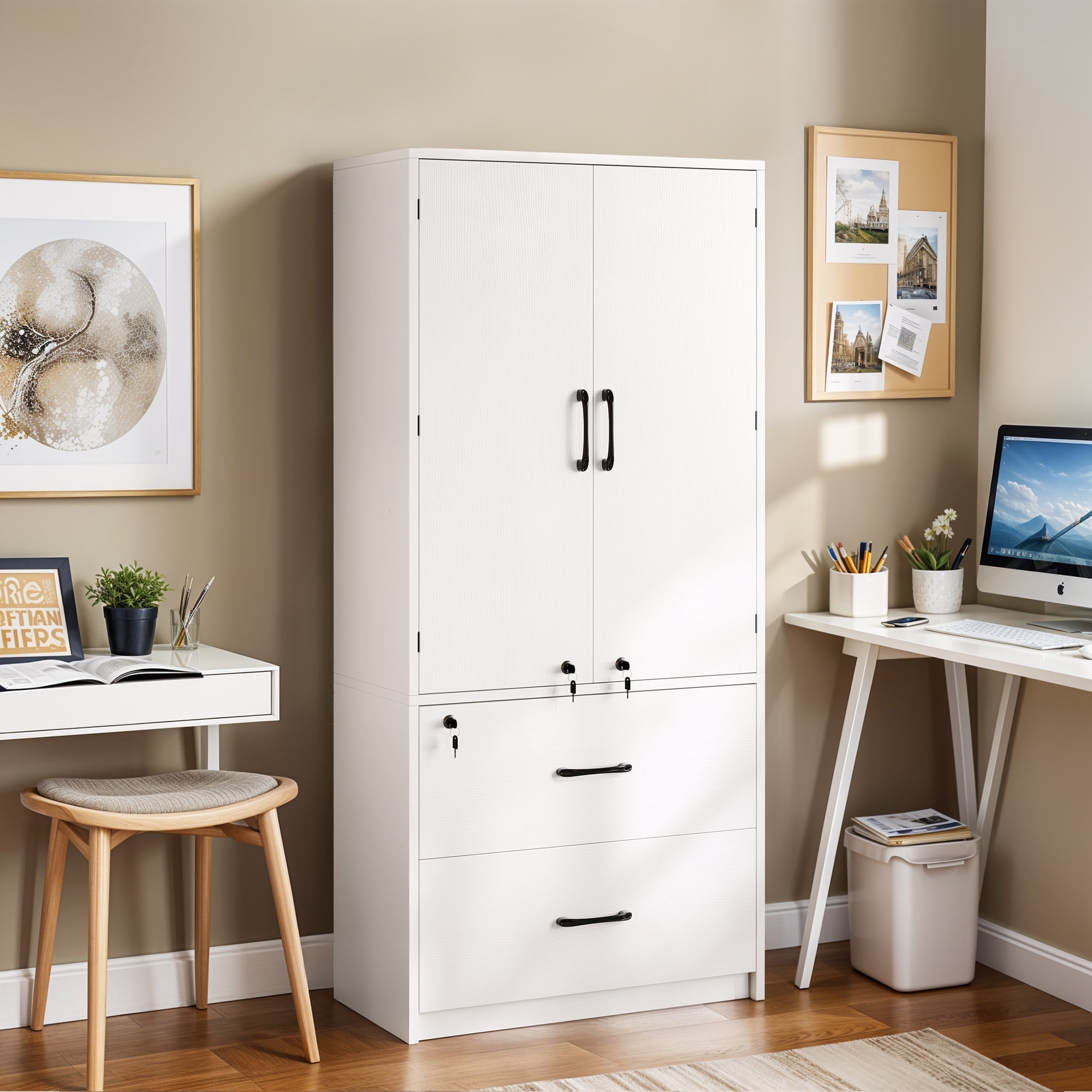 ModFusion 5.6 ft Big Filing Cabinet with Anti-Tip, Moisture Resistance ...