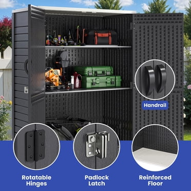 ModFusion 5x4 Ft Storage Shed with Stable Floor Base, Window, Resin ...