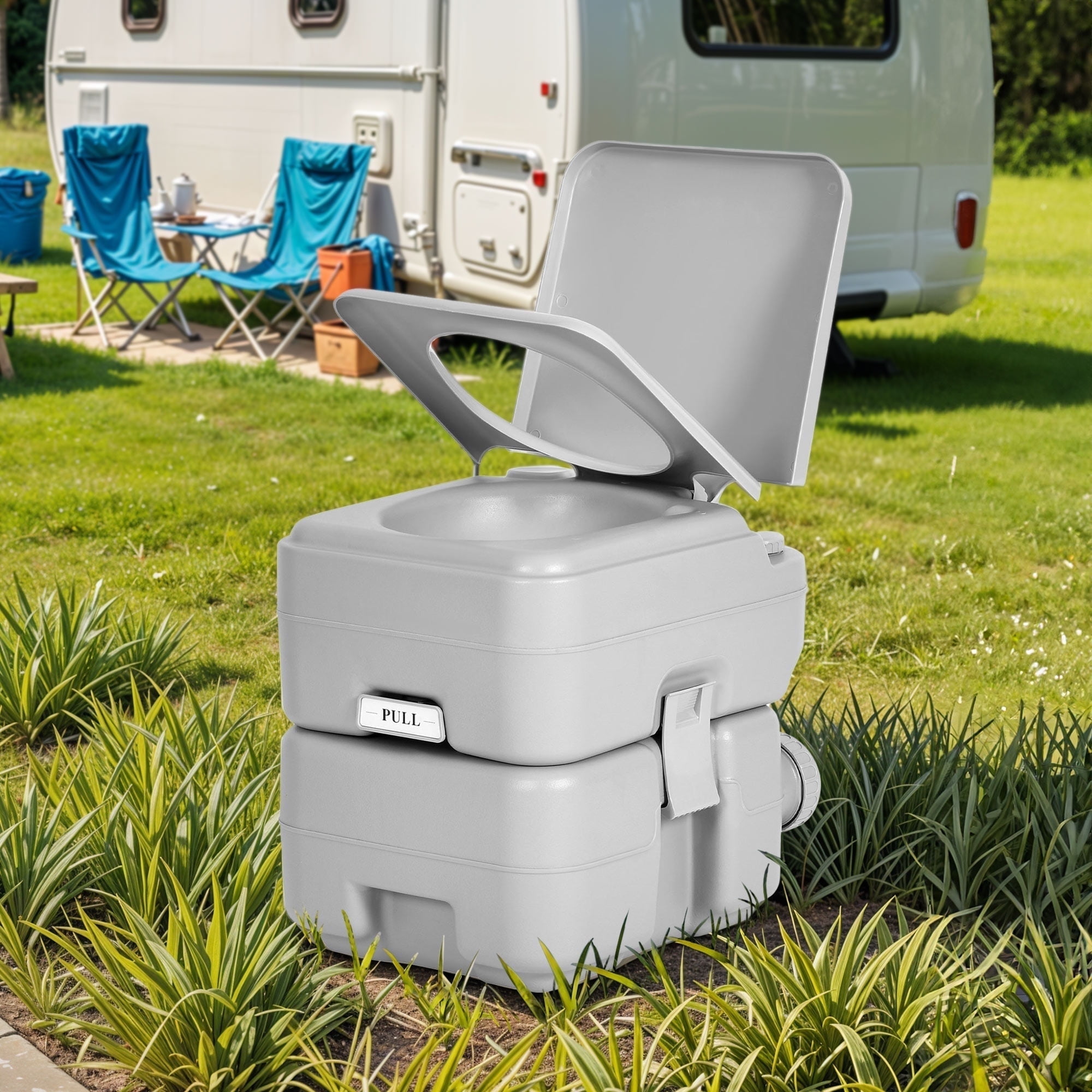 ModFusion Portable RV Toilet, 3.17 Gal Freshwater, 5.8 Gal Waste Tank ...