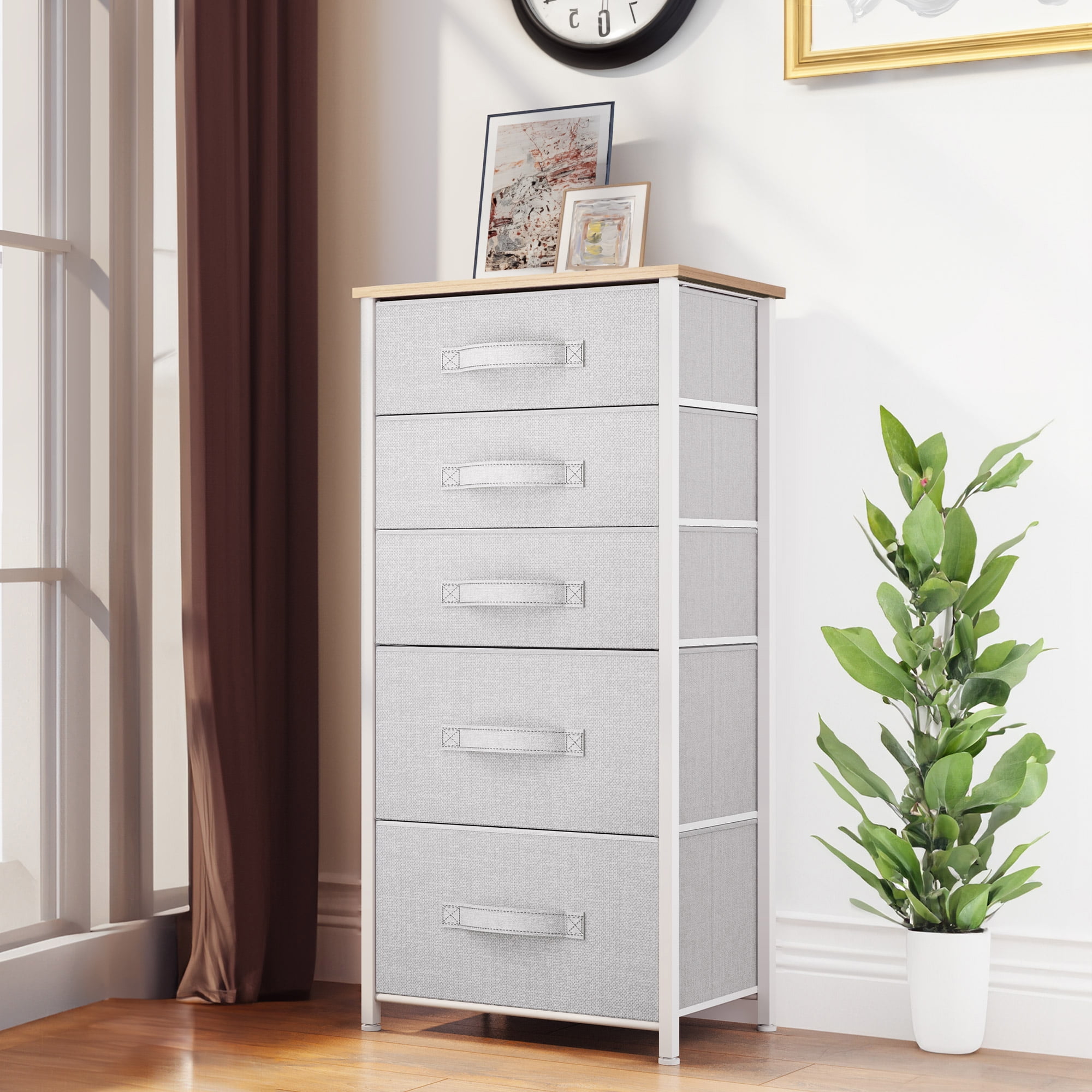 ModFusion 5 Fabric Drawer Storage Organizer Unit with Sturdy Steel ...