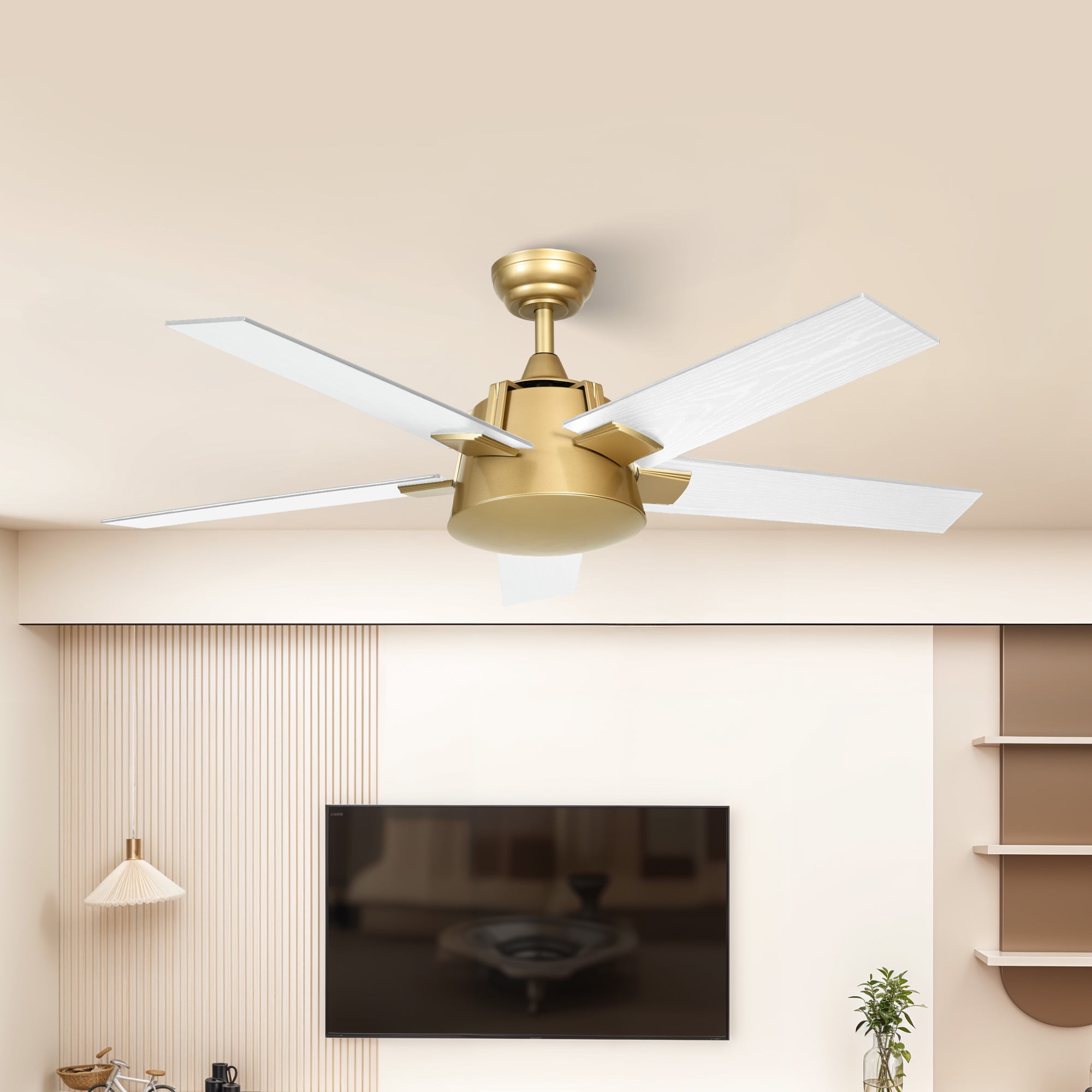 ModFusion 52" Ceiling Fan Without Lights - Wall Switch & Remote Control ...