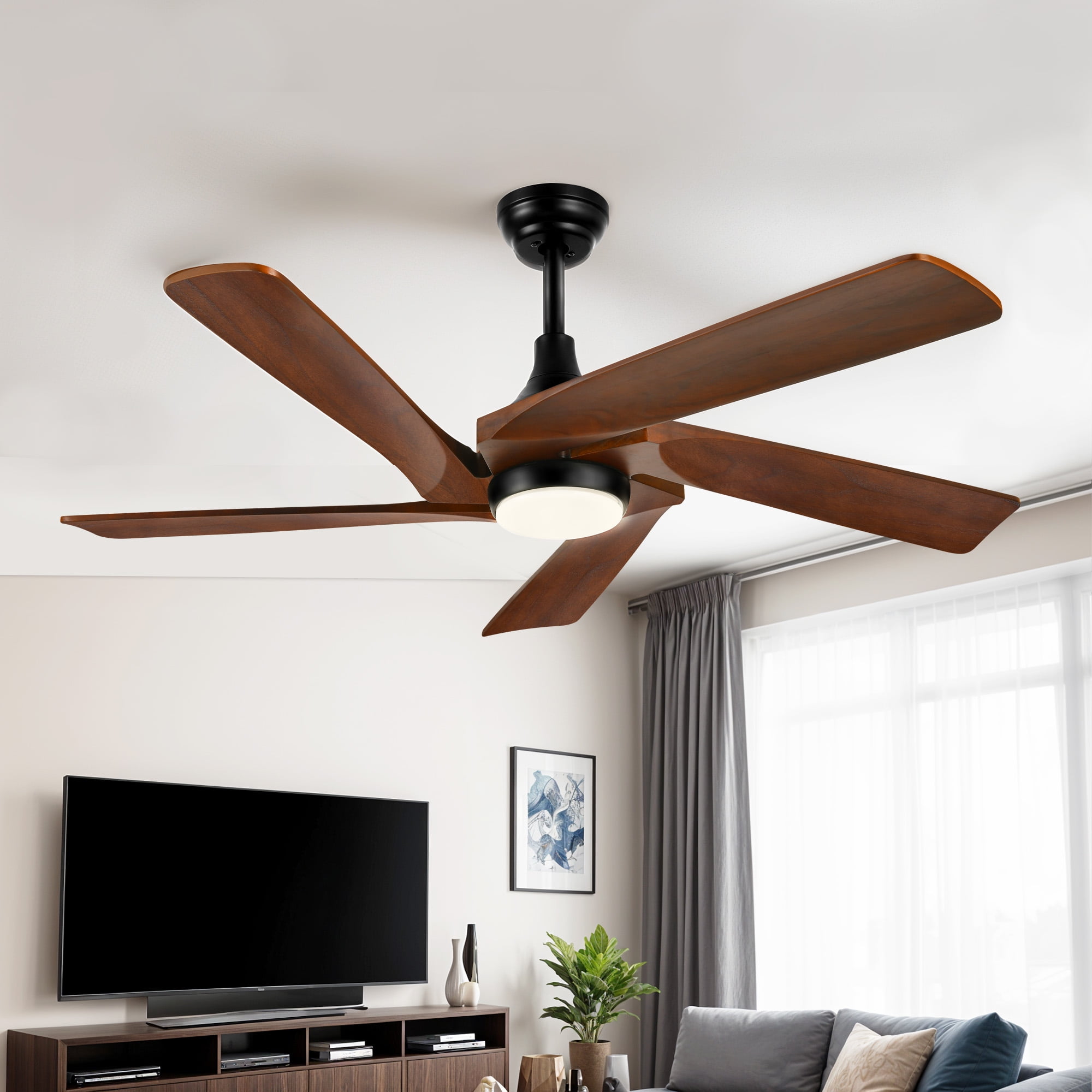 ModFusion 52" Modern Ceiling Fan Light, Energy-Saving, 5 Blades ...