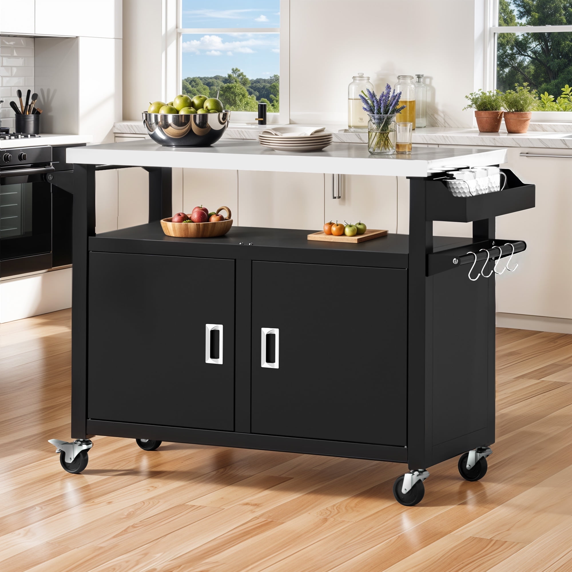 ModFusion 52" XL Outdoor Portable Bar Table with Stainless Steel Top ...