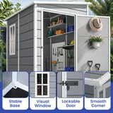 ModFusion 5x4 Ft Storage Shed with Stable Floor Base, Window, Resin ...