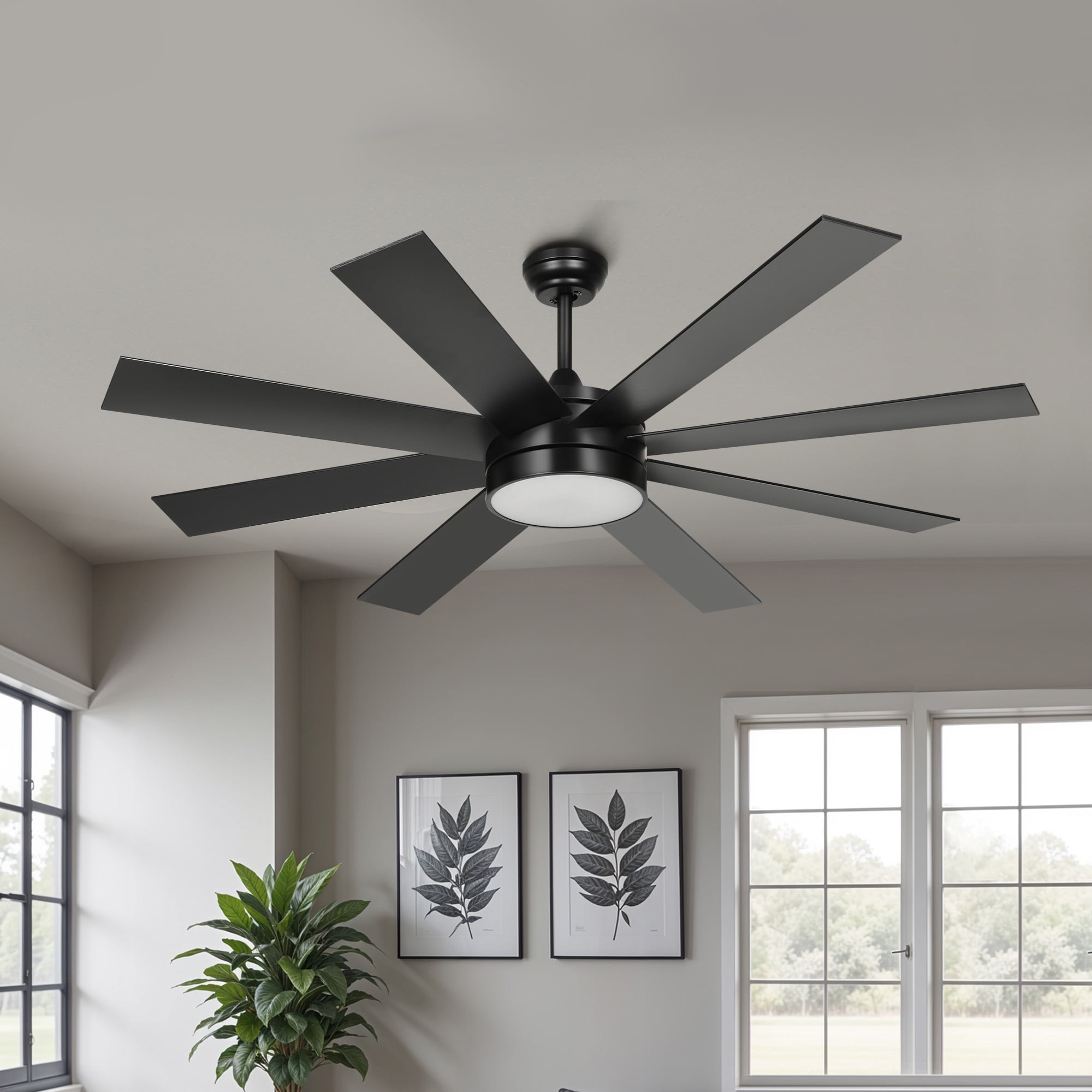 ModFusion 60in Smart Modern Ceiling Fan Light, Remote, App & Alexa ...