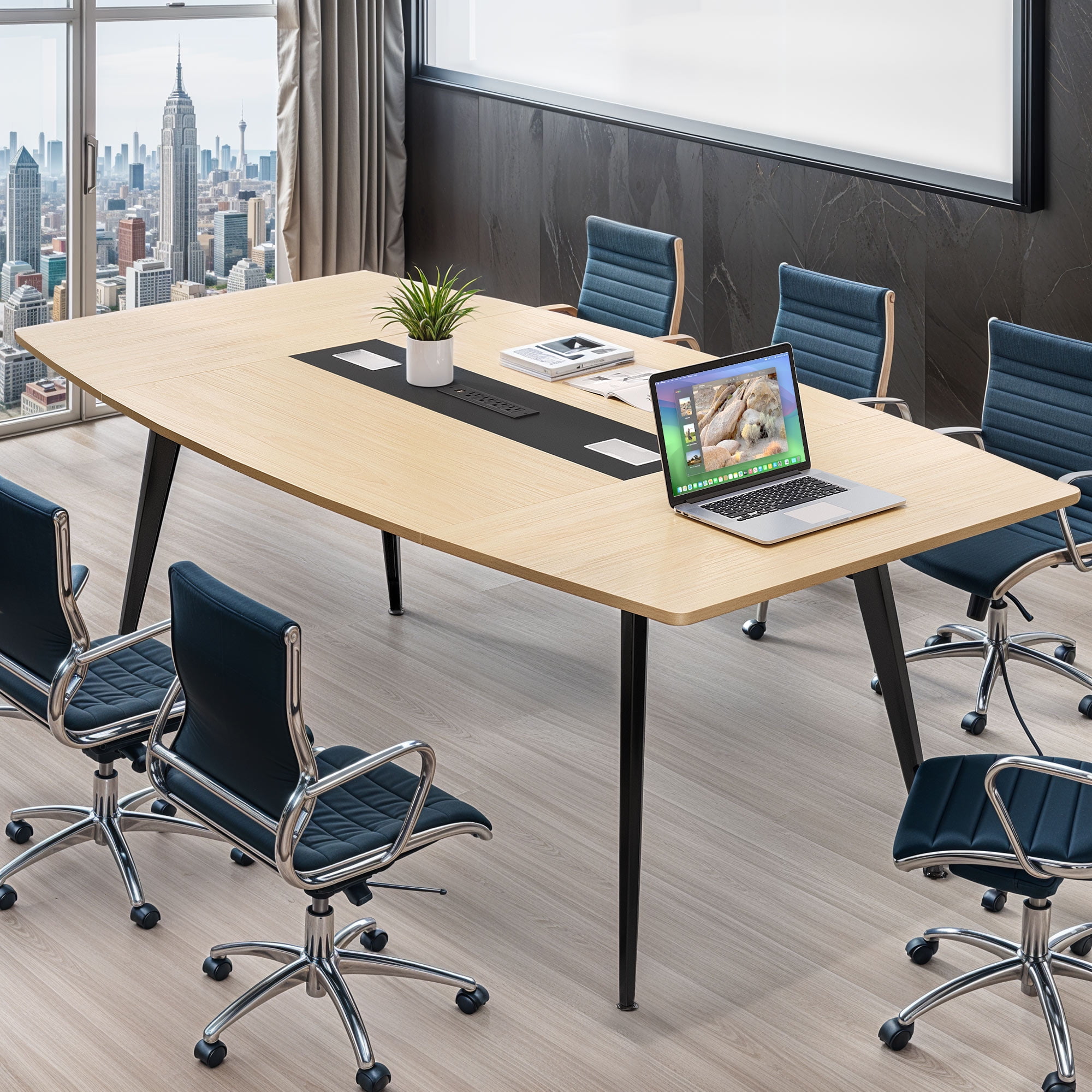 ModFusion 6ft Conference Table with Power Outlets & USB Ports, 70.8 ...