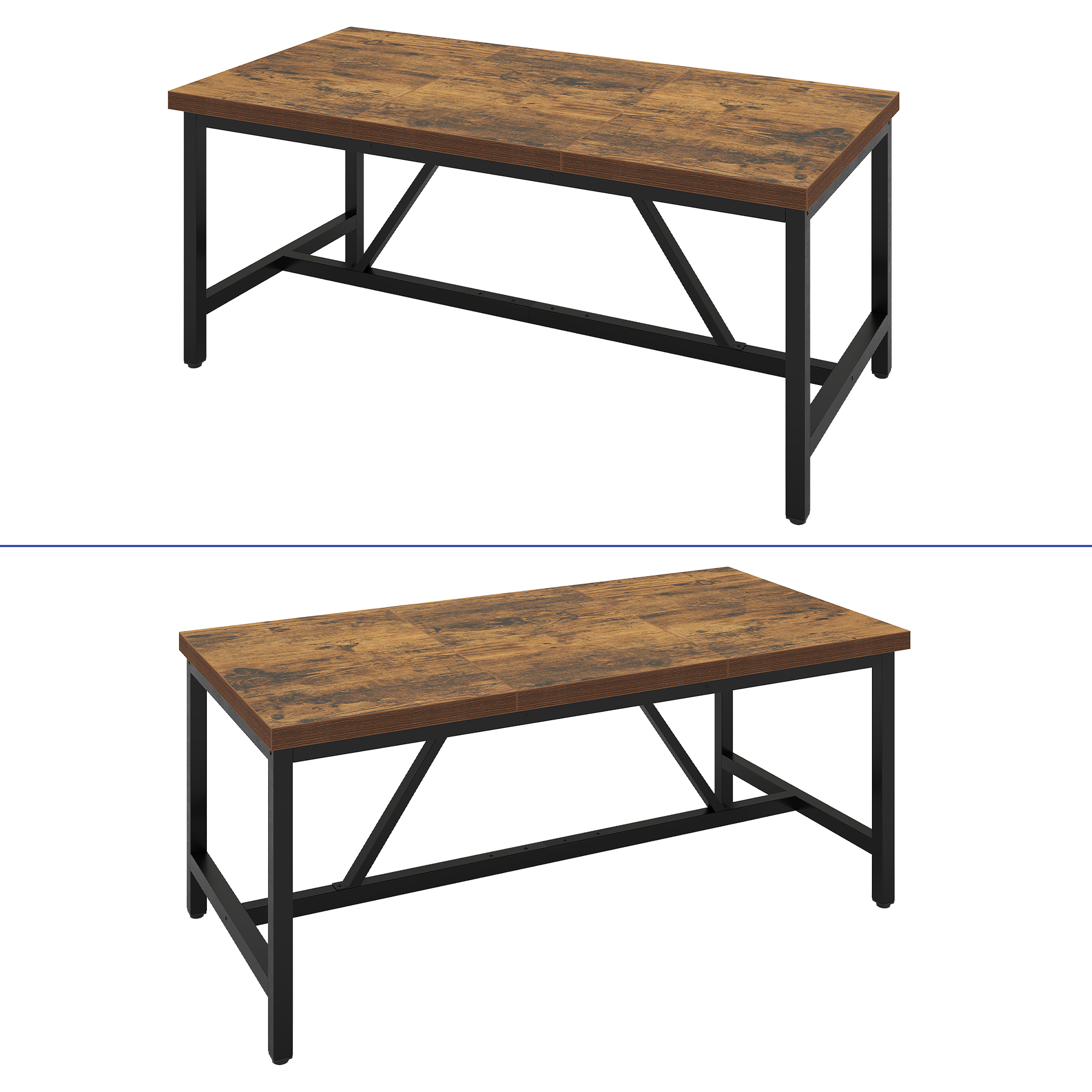 ModFusion 5.9x2.9x2.4 ft Dining Table, Scratch-Resistant, Adjustable ...