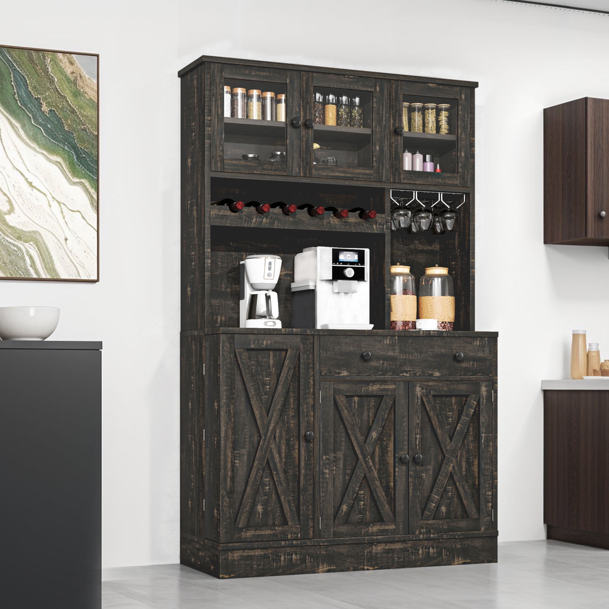 ModFusion 71”H Kitchen Pantry Storage Cabinet with Power Outlet – Tall ...