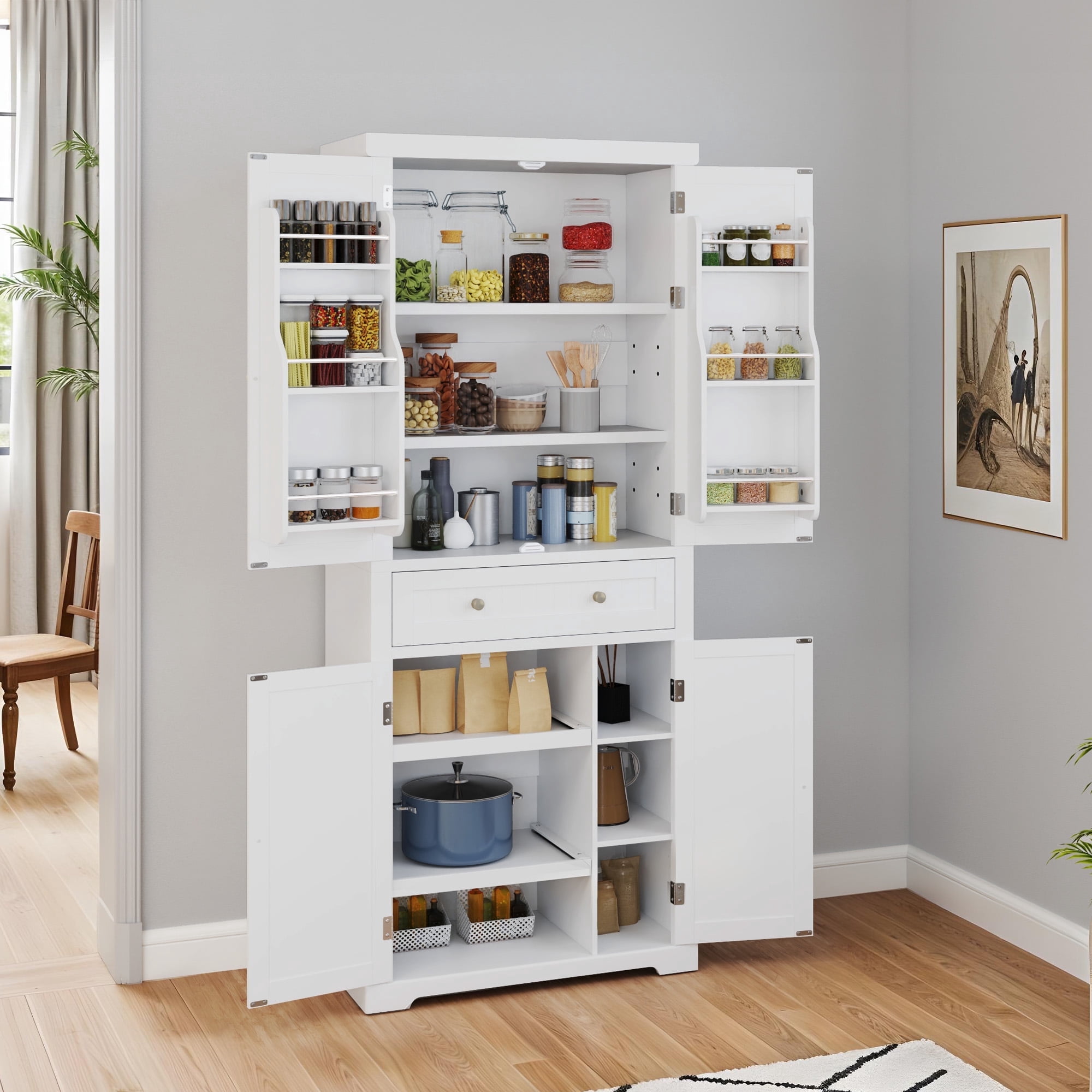 ModFusion 72” Kitchen Pantry Cabinet with Pull-Out Shelf, Adjustable ...