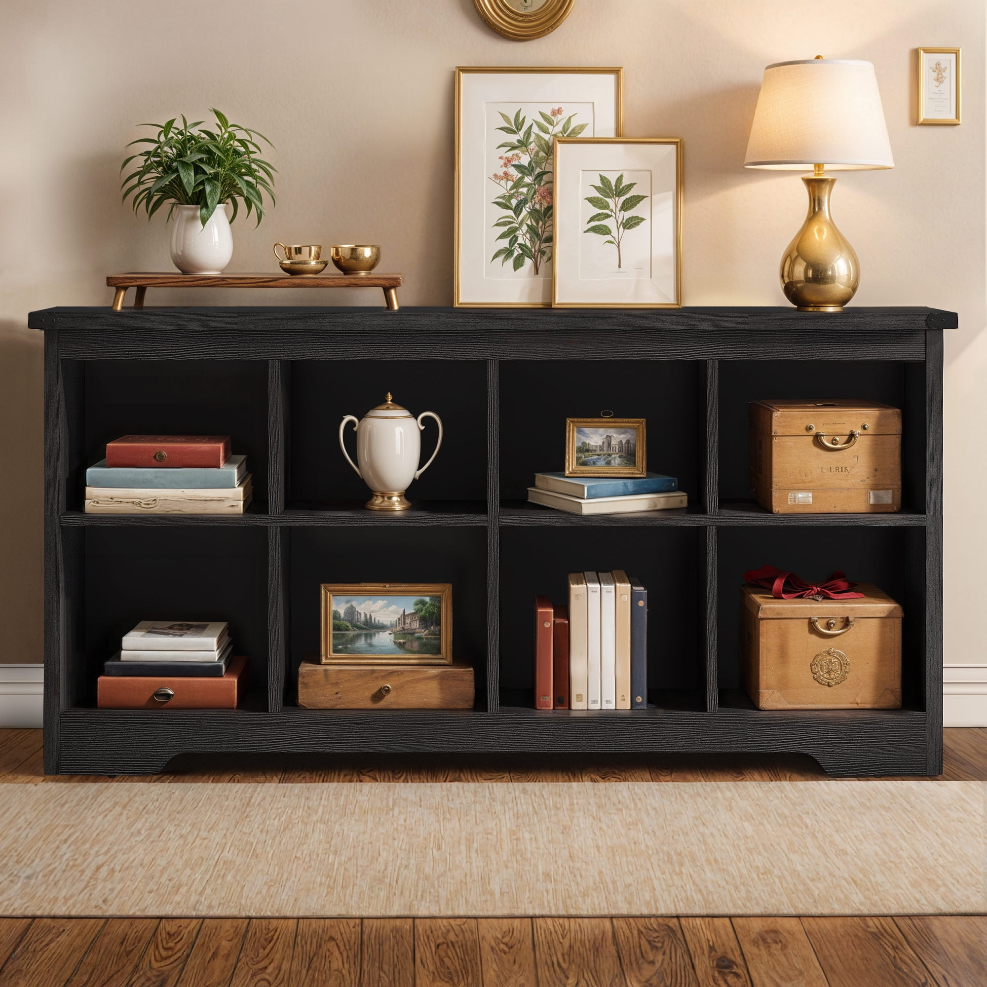 ModFusion 8 Cube Bookcase Organizer, Farmhouse Book shelf for Living ...