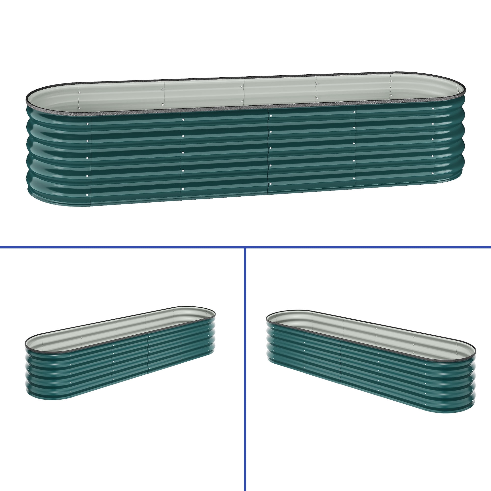 ModFusion 9 in 1 Configurations Oval Raised Garden Bed Kit, Safety ...