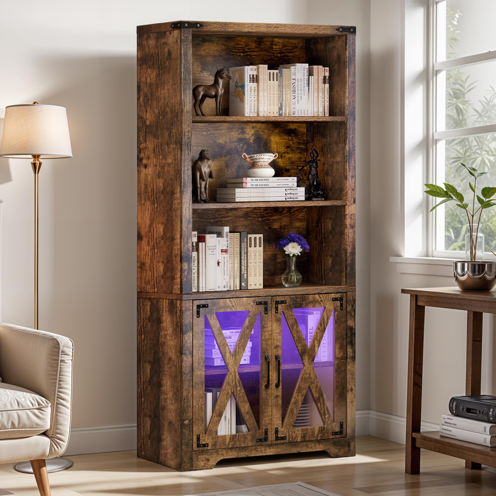 ModFusion Bookshelf Shelving Storage Wooden Bookcase Cabinet Unit ...