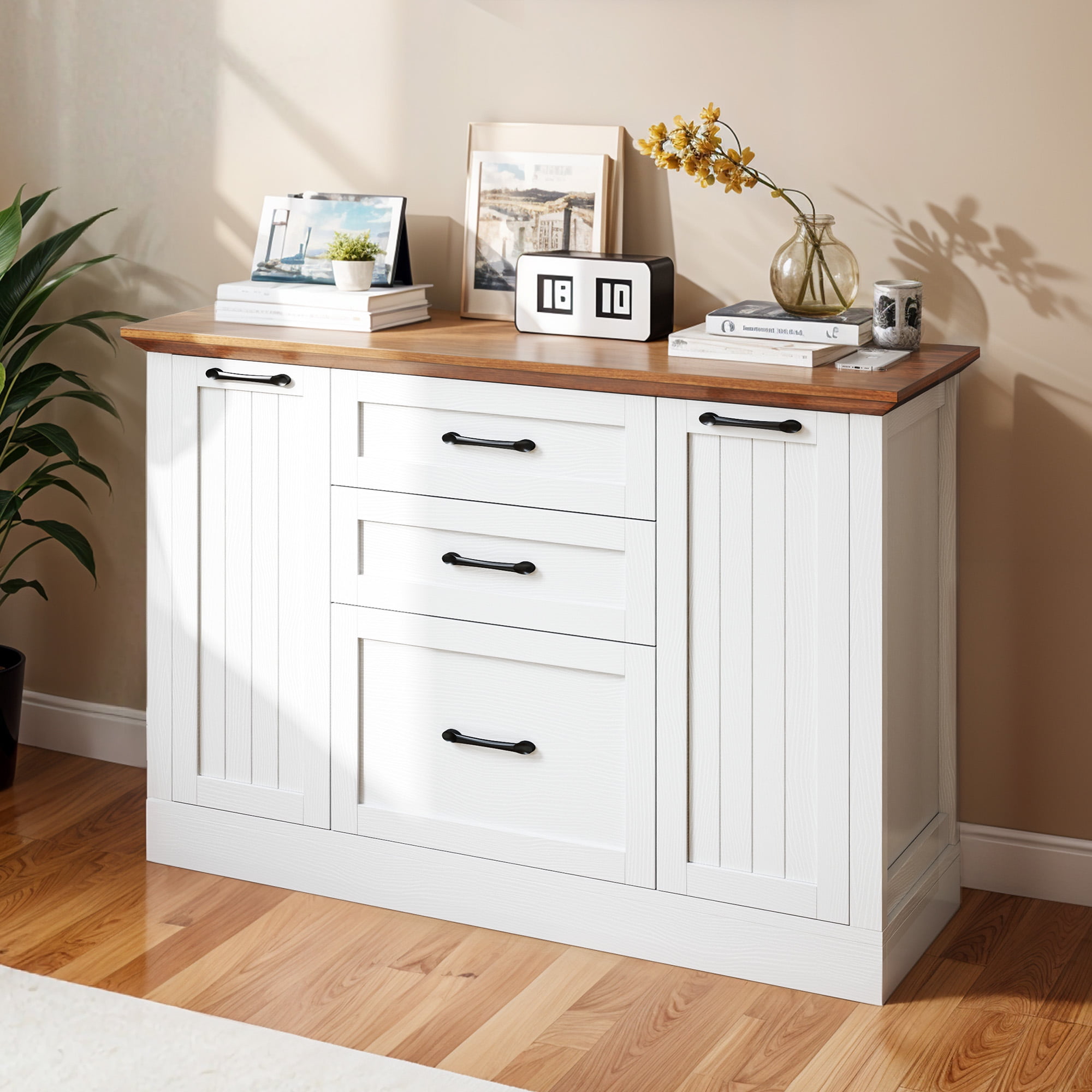 ModFusion Coffee Bar Cabinet: 5 Drawers with Adjustable Partitioned ...