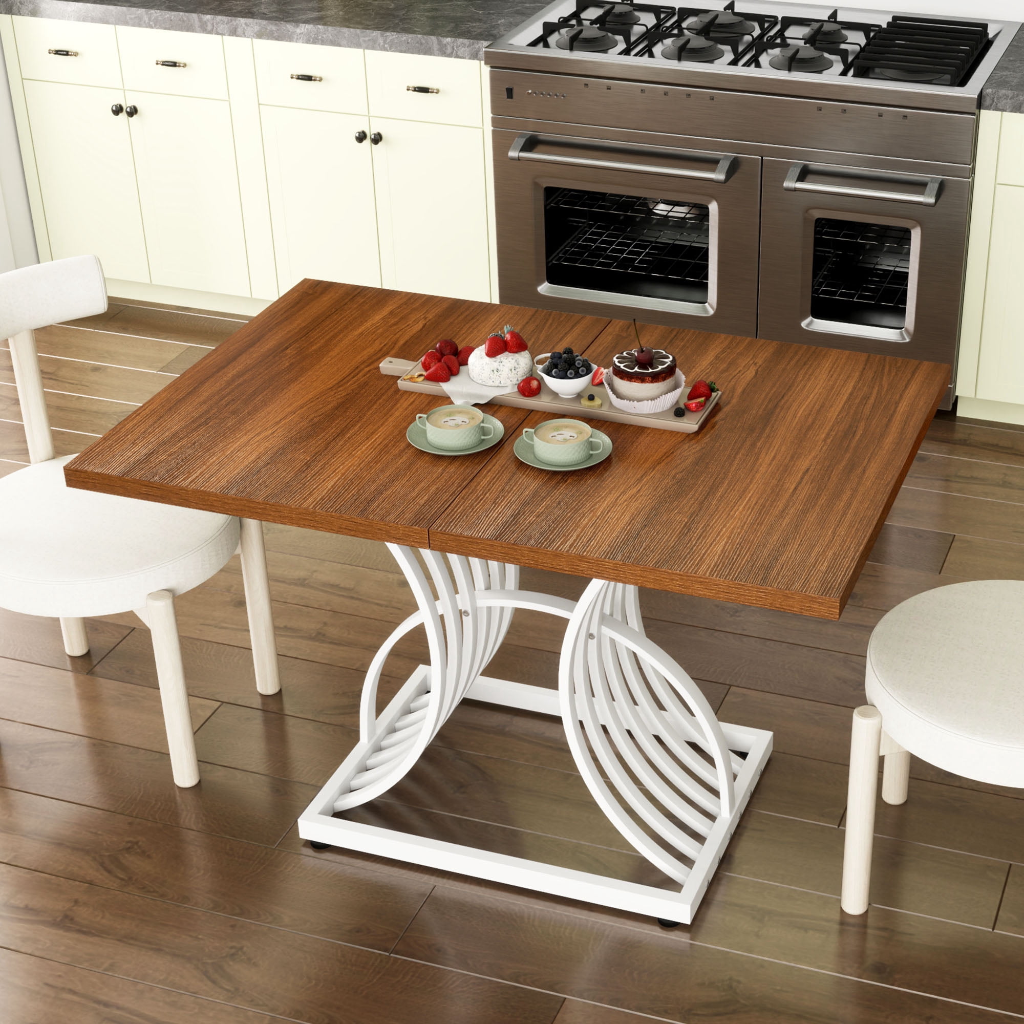 ModFusion Dining Table for 4-Person Seating, Waterproof, White ...