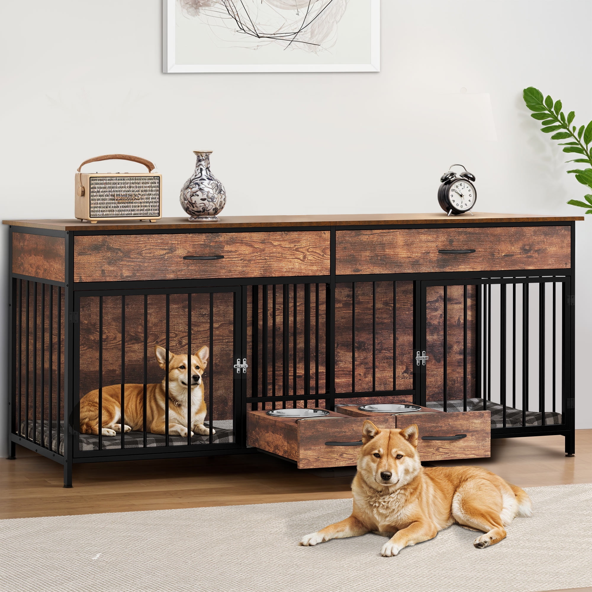 ModFusion Dog Den & Entertainment Hub: Cozy Pet Kennel & Stylish TV ...
