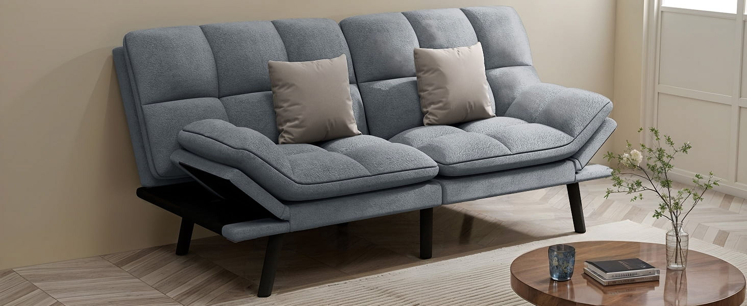 ModFusion Expandable Sofa, 176×105×50cm, Adjustable Armrests, 3-Level ...