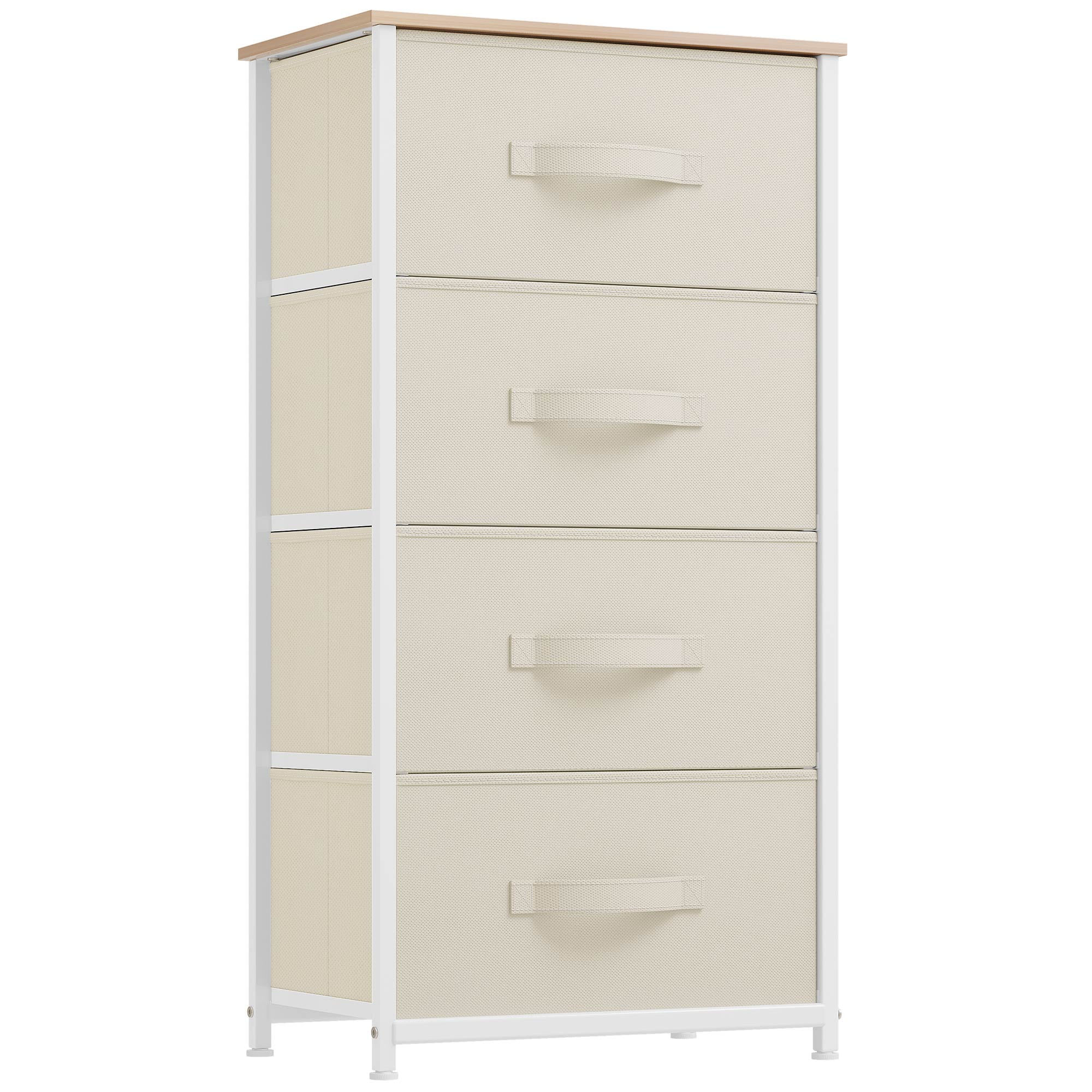 ModFusion Storage Fabric Dresser with 4 Drawers with Handle – White ...