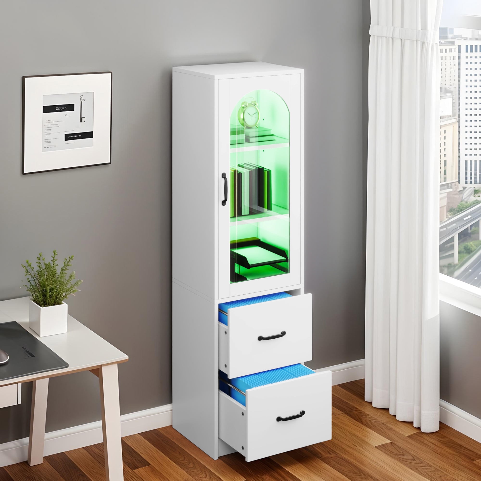 ModFusion Filing Cabinet with LED Lights, File Drawer for Letter Legal ...
