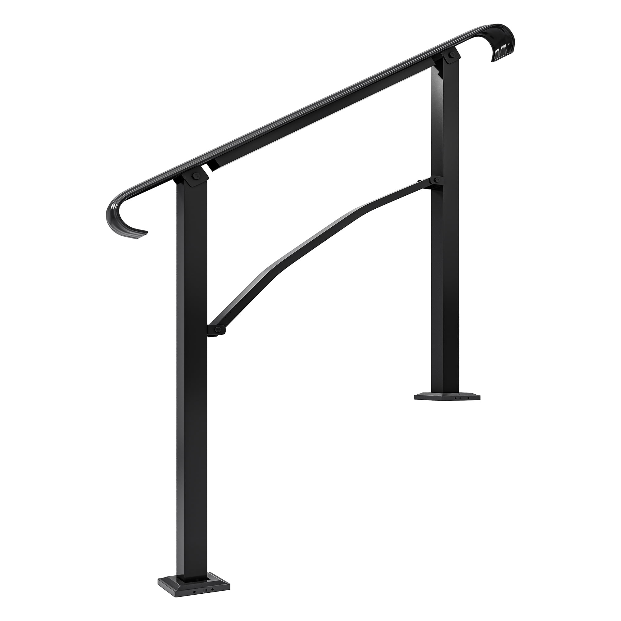 ModFusion Flexible Angle Handrail for Stairs Fits 2-4 Steps, Wrought ...