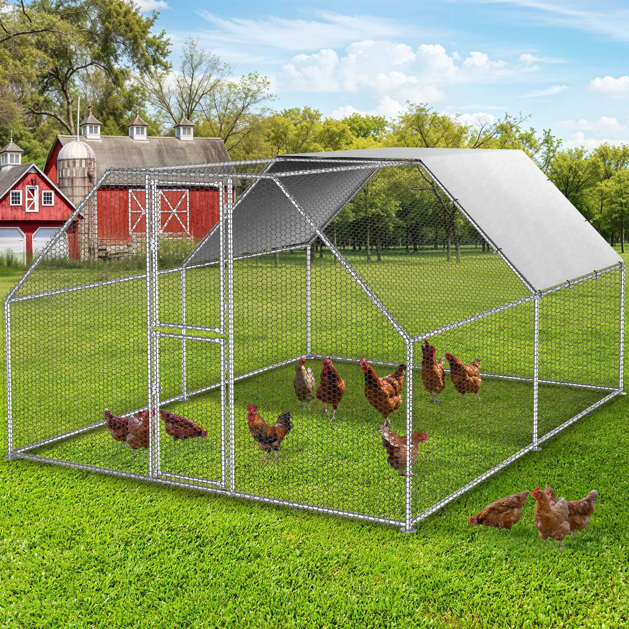 ModFusion Heavy-Duty 13'ft x 9.8'ft Metal Chicken Coop – Large Walk-In ...