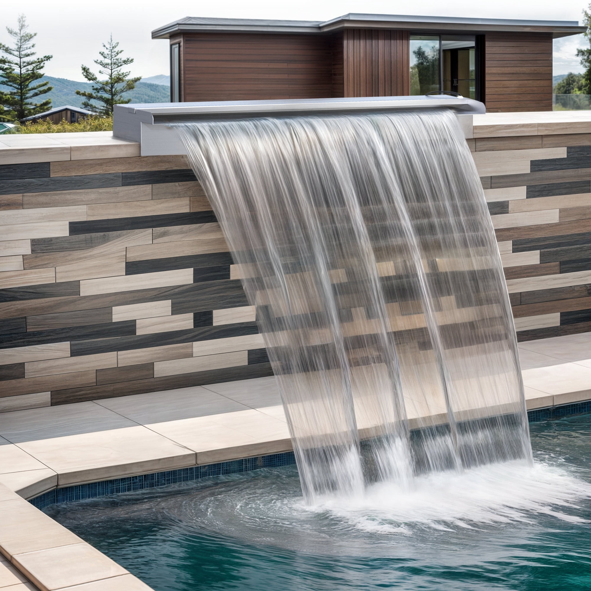 ModFusion LED Water Feature 17 Colors 60x3x4.7 inches, Clear Acrylic ...