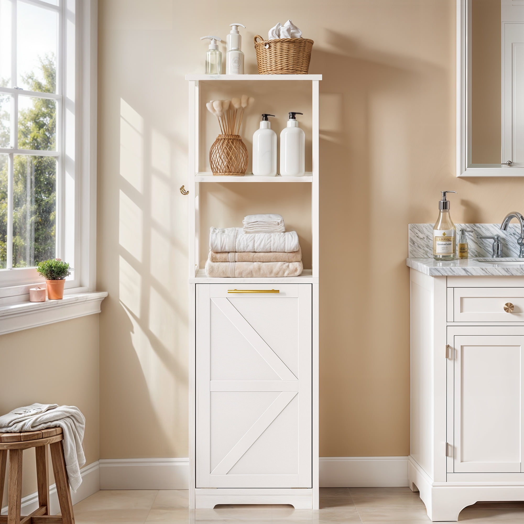 ModFusion Laundry Cabinet Tilt Out Laundry Hamper with Removable ...