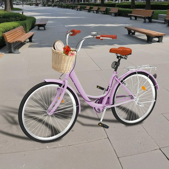 ModFusion Light Purple 26-Inch Single Speed Beach Cruiser Bicycle ...