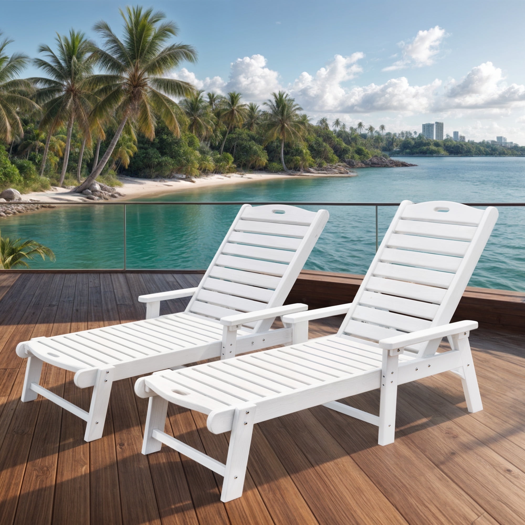 ModFusion Modern Outdoor Deck Chair, Adjustable/Reclinable, Waterproof ...