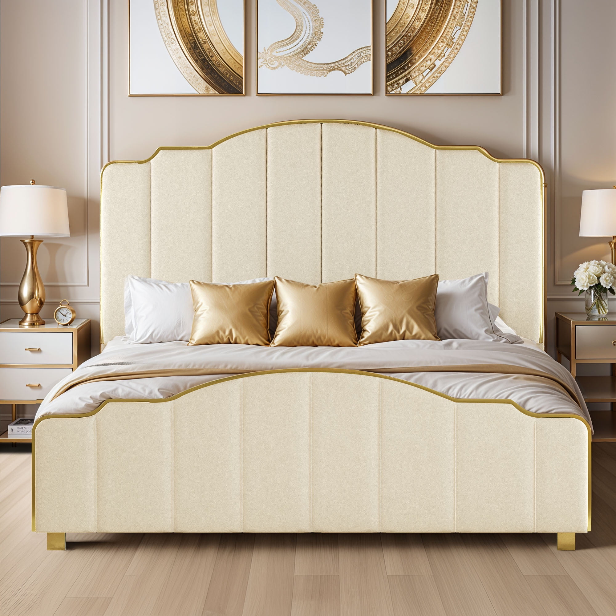 ModFusion – Modern Queen Bed Frame Platform Bed with Luxurious Velvet ...