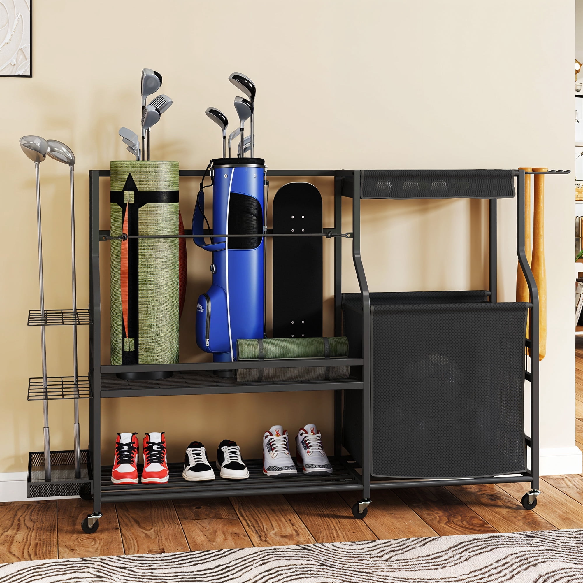 ModFusion Multifunctional Small Golf Equipment Storage Rack with Ball ...
