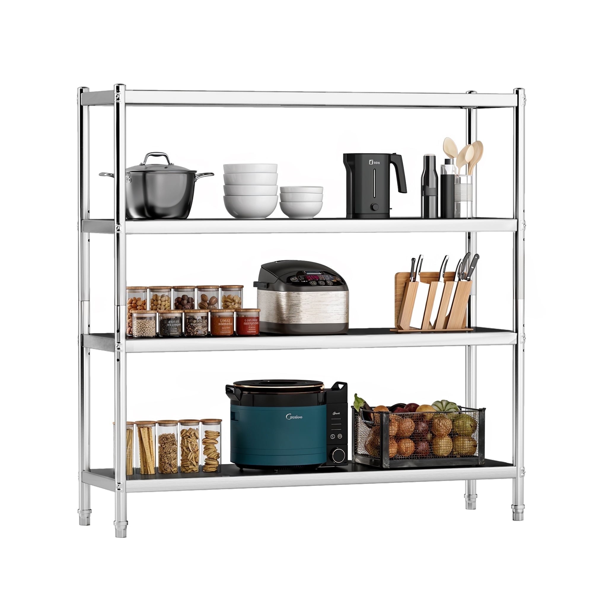 ModFusion Nsf Certified Stainless Steel Shelving Unit, 4-Tier ...