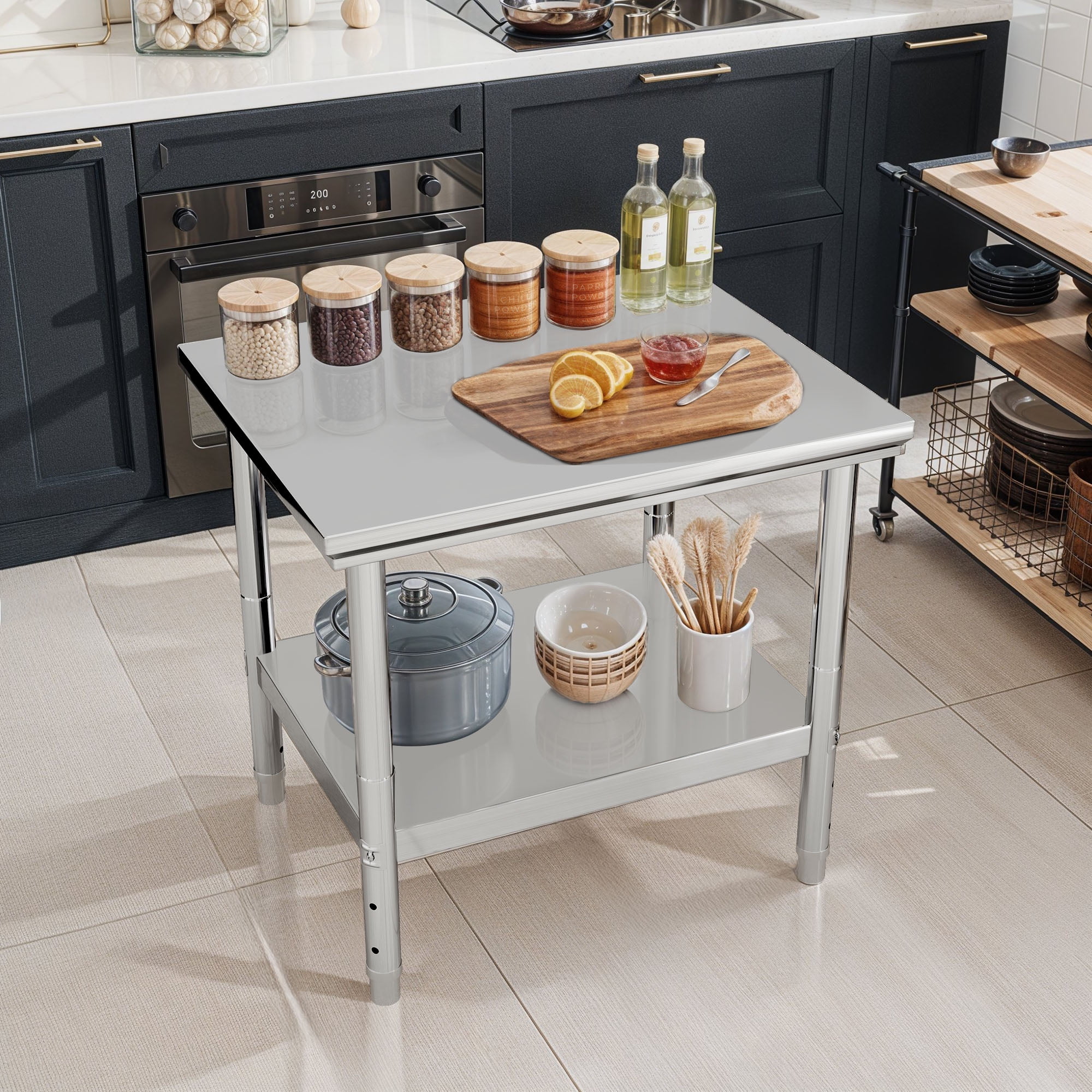 ModFusion 2x2.5x2.6 ft Nsf Certified Stainless Steel Work Table with ...