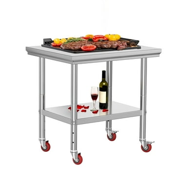 ModFusion 3-Tier Stainless Steel Work Table 36" x 24" with 4 Wheels ...