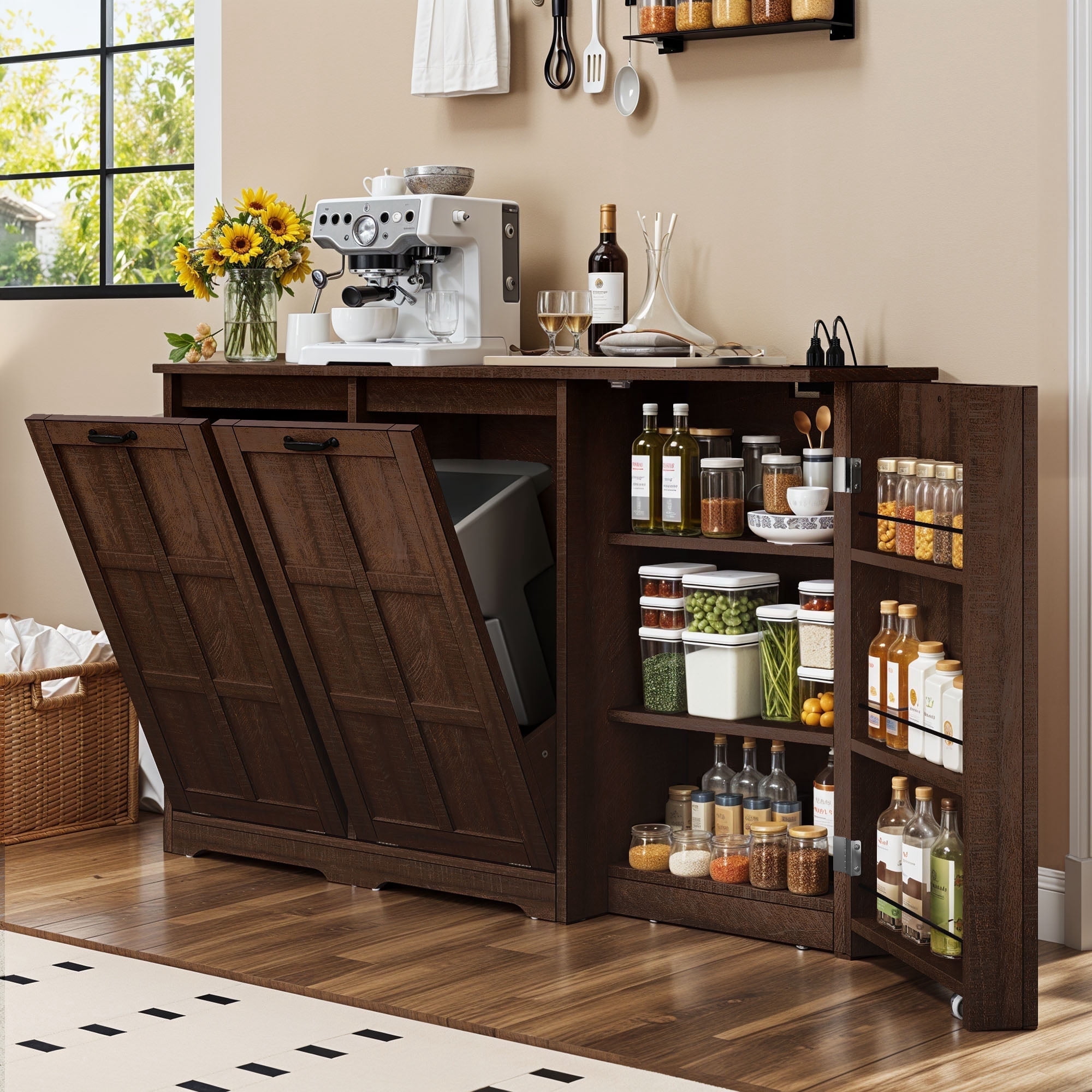 ModFusion Odorseal Pantry Cabinet with Charging Outlet, Spice Rack ...