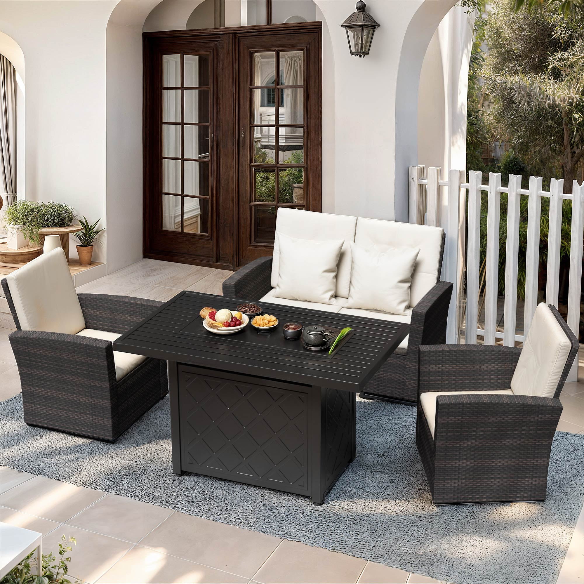 ModFusion Outdoor 43-inch Gas Stove Table with 50,000 BTU Gas Fire Pit ...