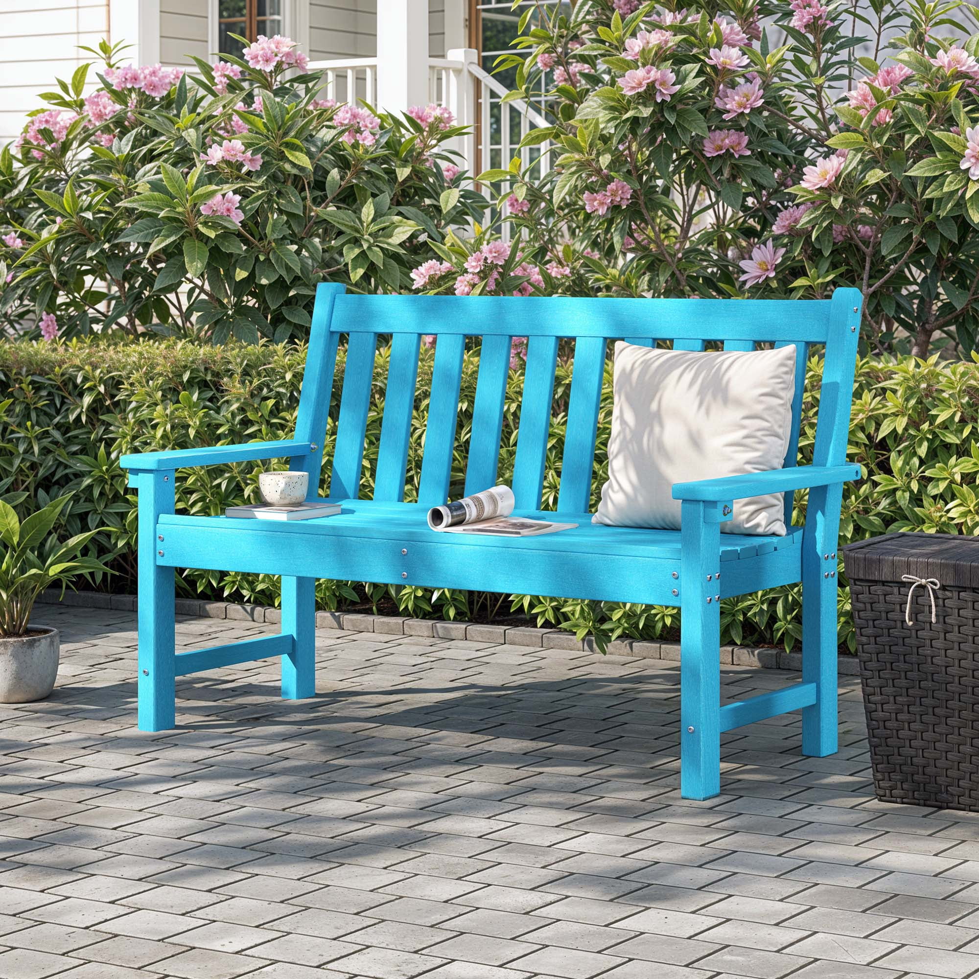 ModFusion Outdoor Garden Loveseat, All Weather Outdoor Bench for 2-3 ...