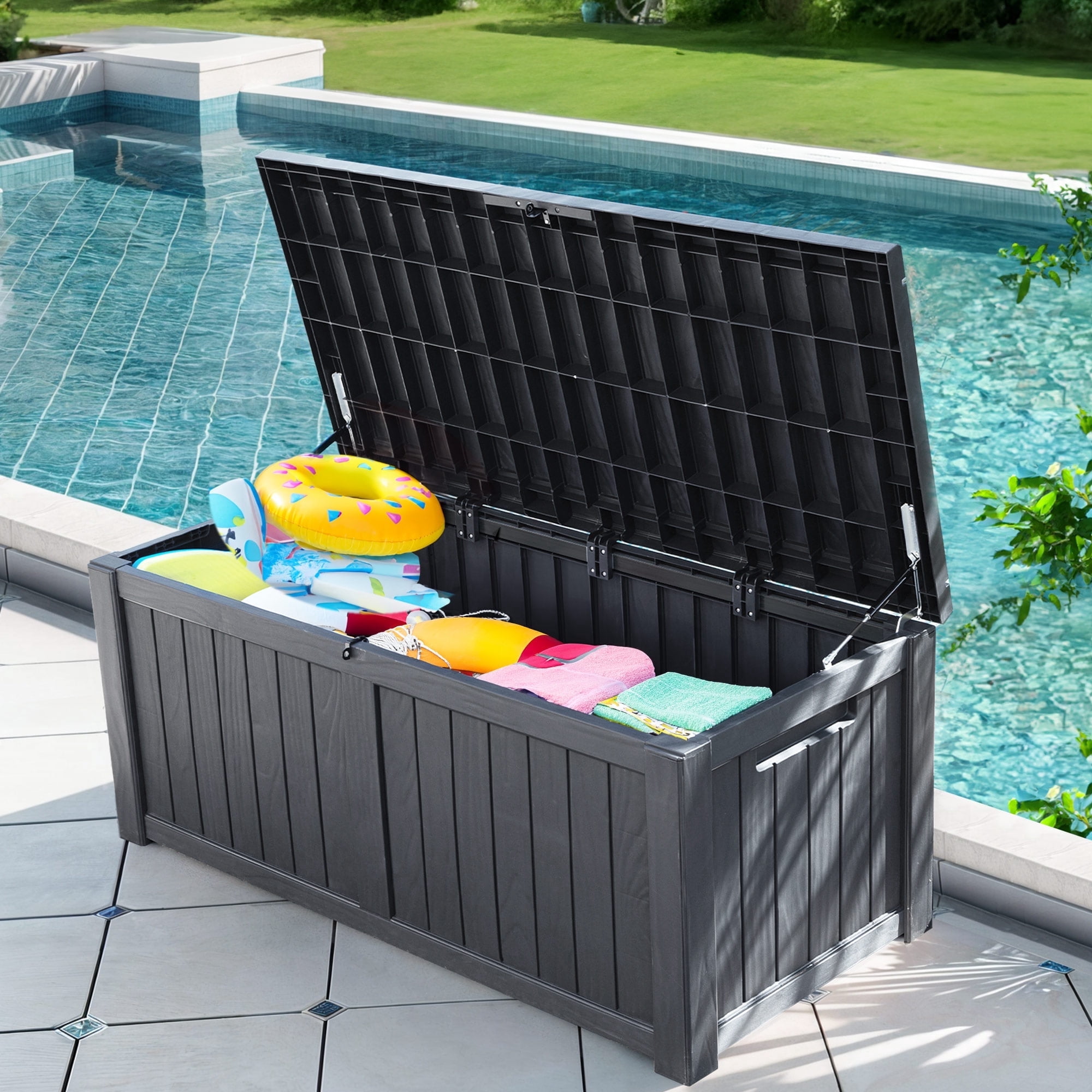 ModFusion Outdoor Garden Storage Box Waterproof, Large Patio Deck Box ...