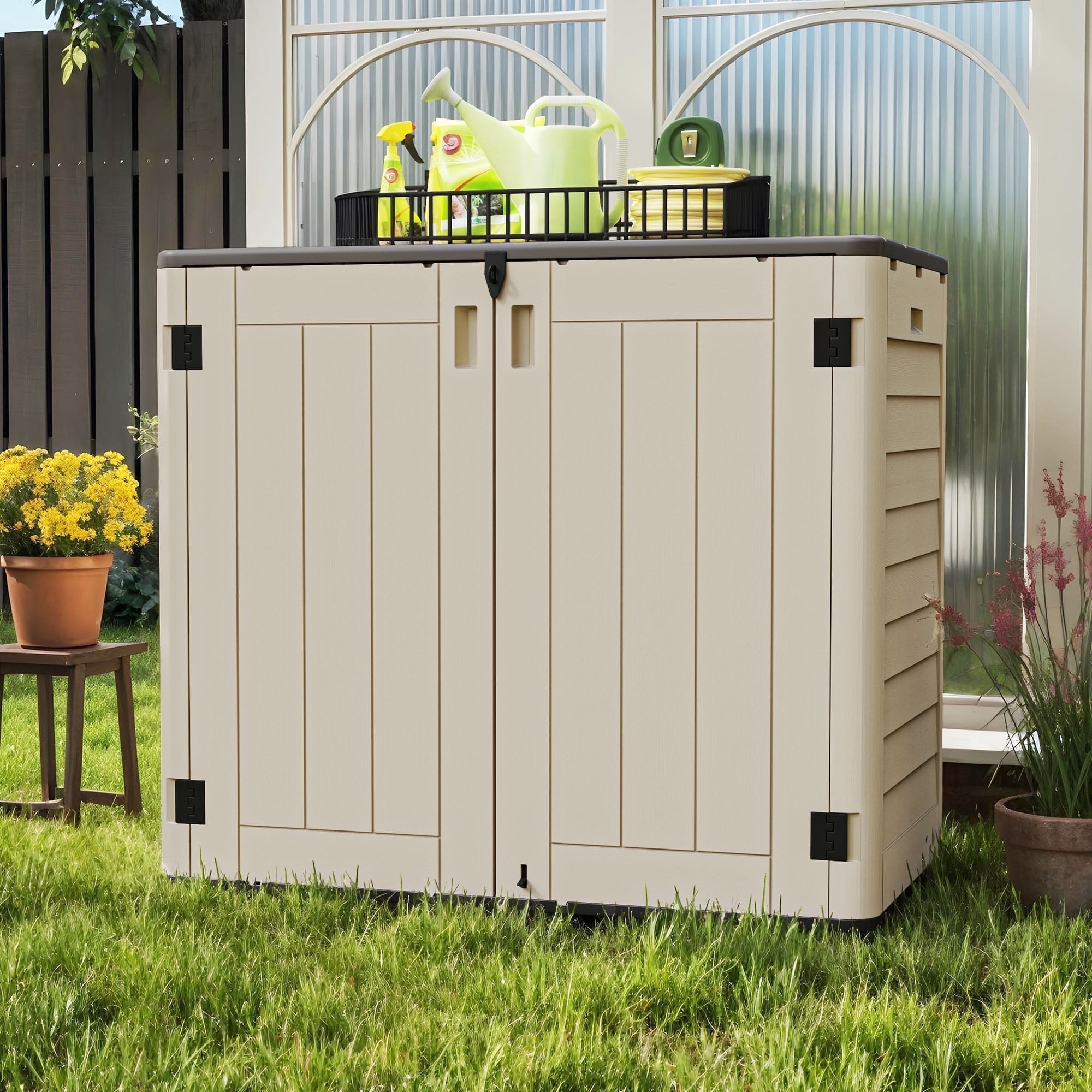 ModFusion Plastic Garden Storage Shed, 25 Cu. ft Lockable Resin ...